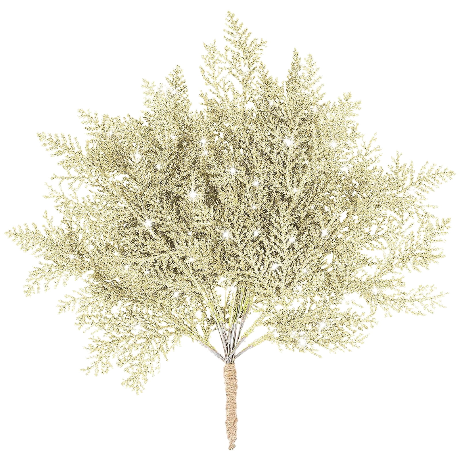 XMMSWDLA 20PC Glitter Artificial Cedar Sprigs Picks Faux Cedar Branches ...