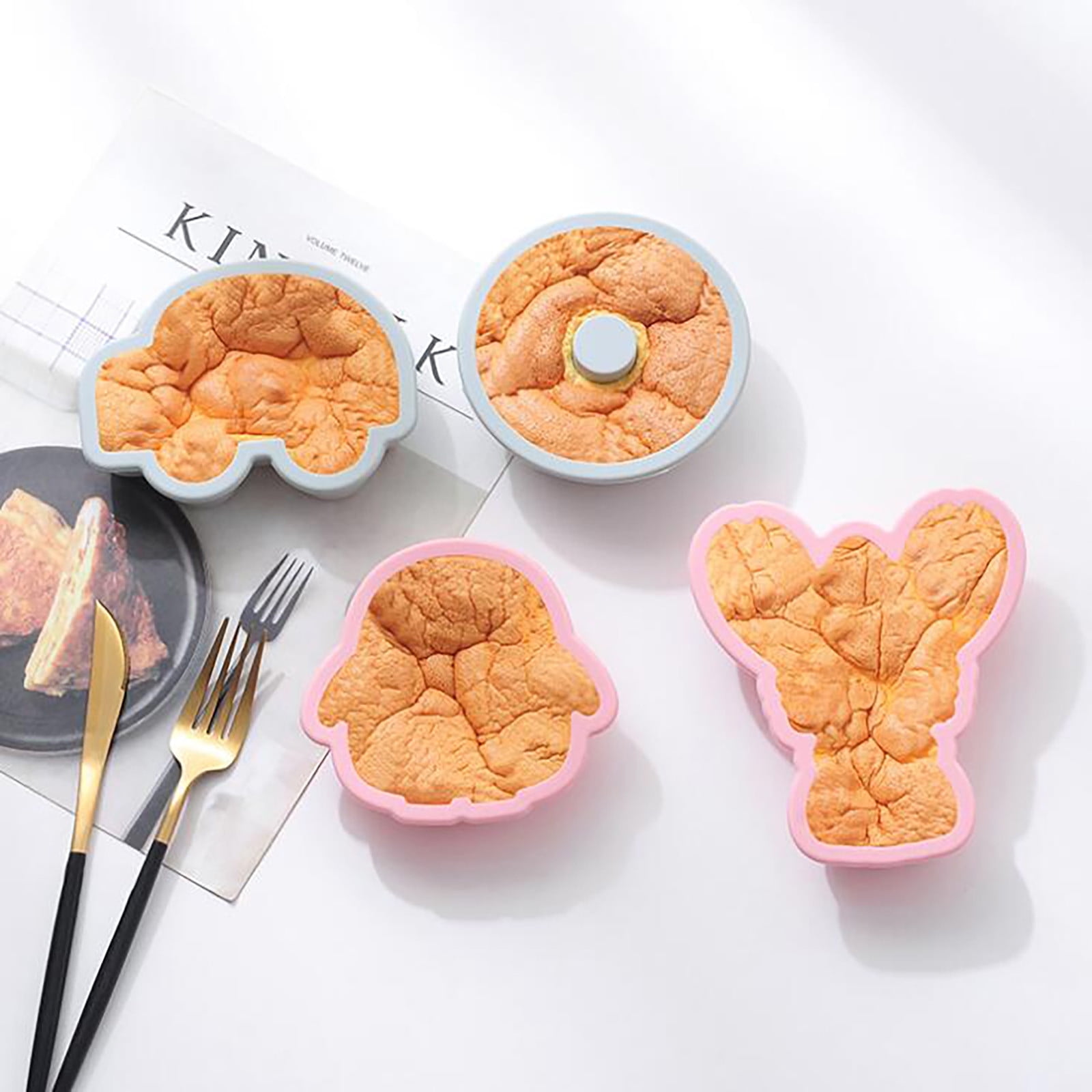 XMMSWDLA 3D Penguin Shape Silicone Cake Animal Muffin Large Cake Pan ...