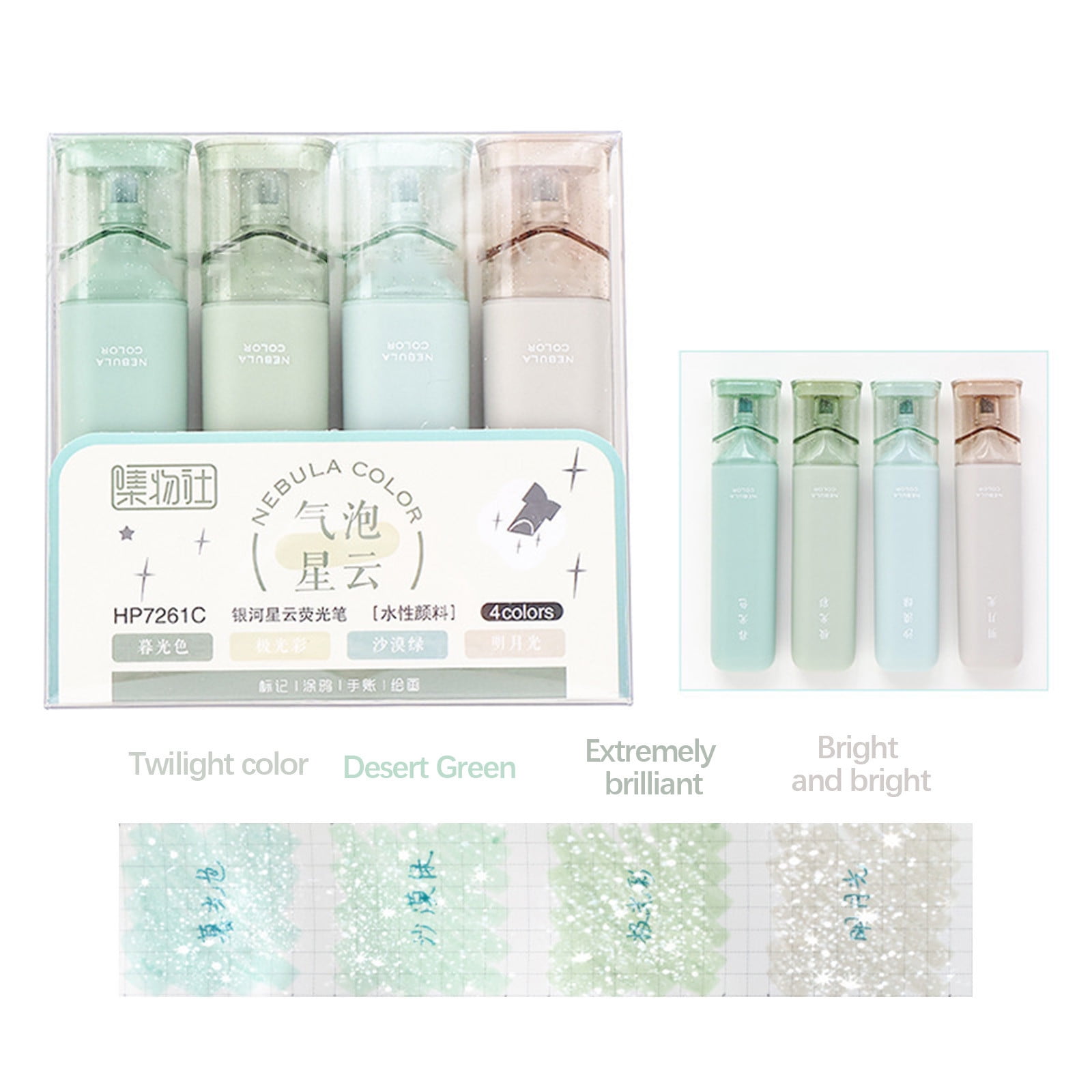 XMMSWDLA 4 Piece Mini Highlighter Pen Pastel Color Cute Design Gift ...