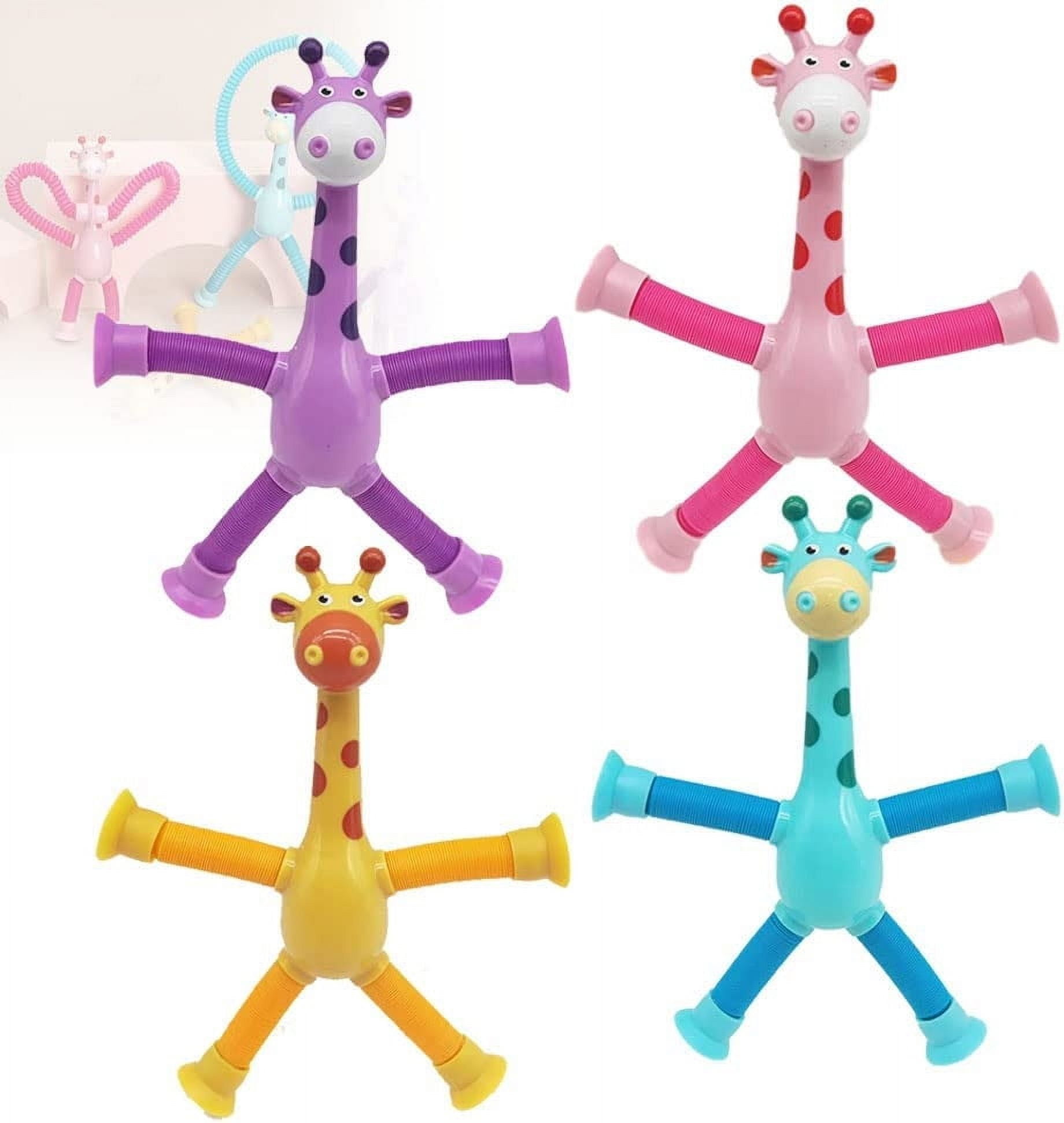 XMMSWDLA 4 Pieces LED Telescopic Suction Cup Giraffe Toy, Shape ...