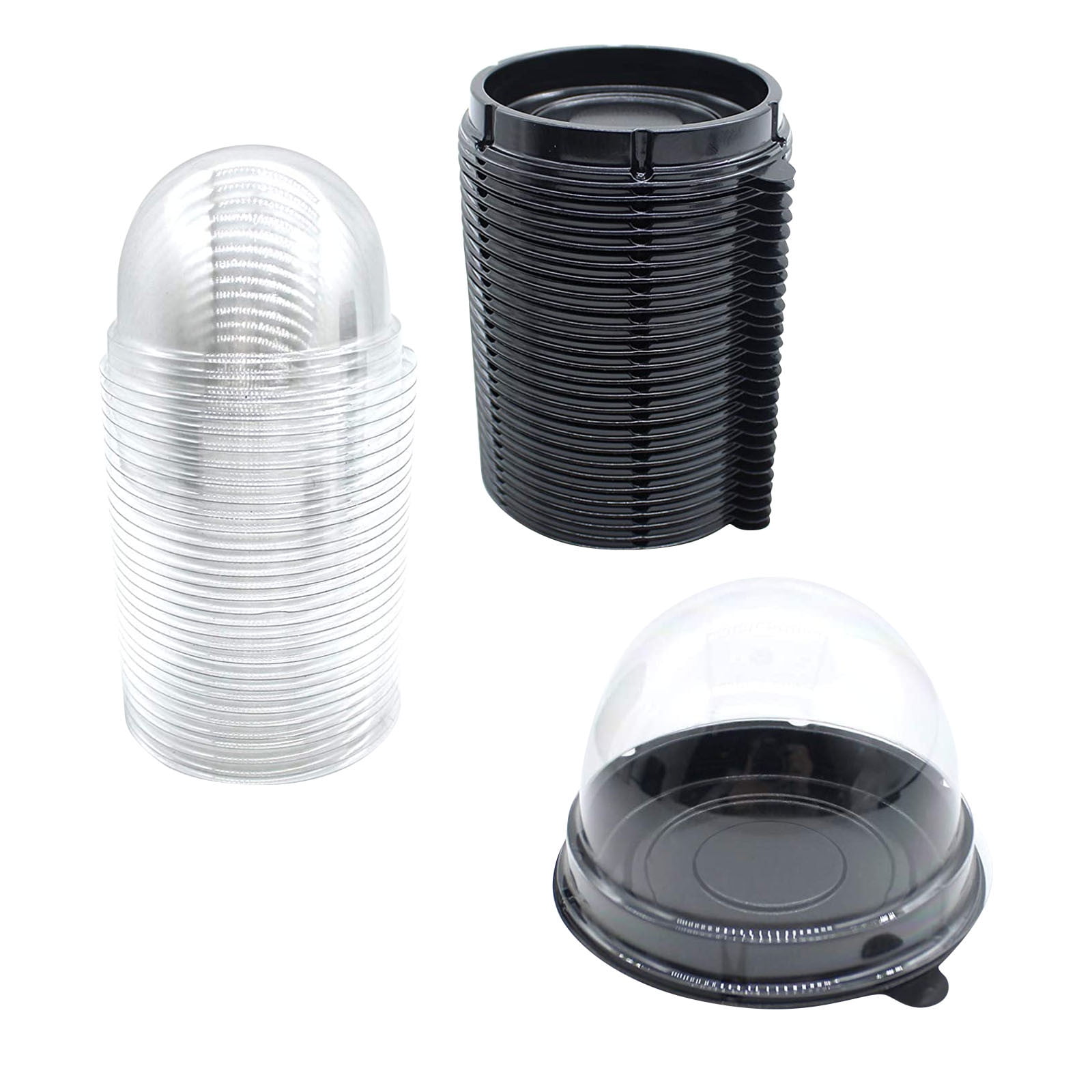 XMMSWDLA 50 Pcs 2.7 Inch Mini Cake Box, Clear Plastic Mini Cupcake Box ...