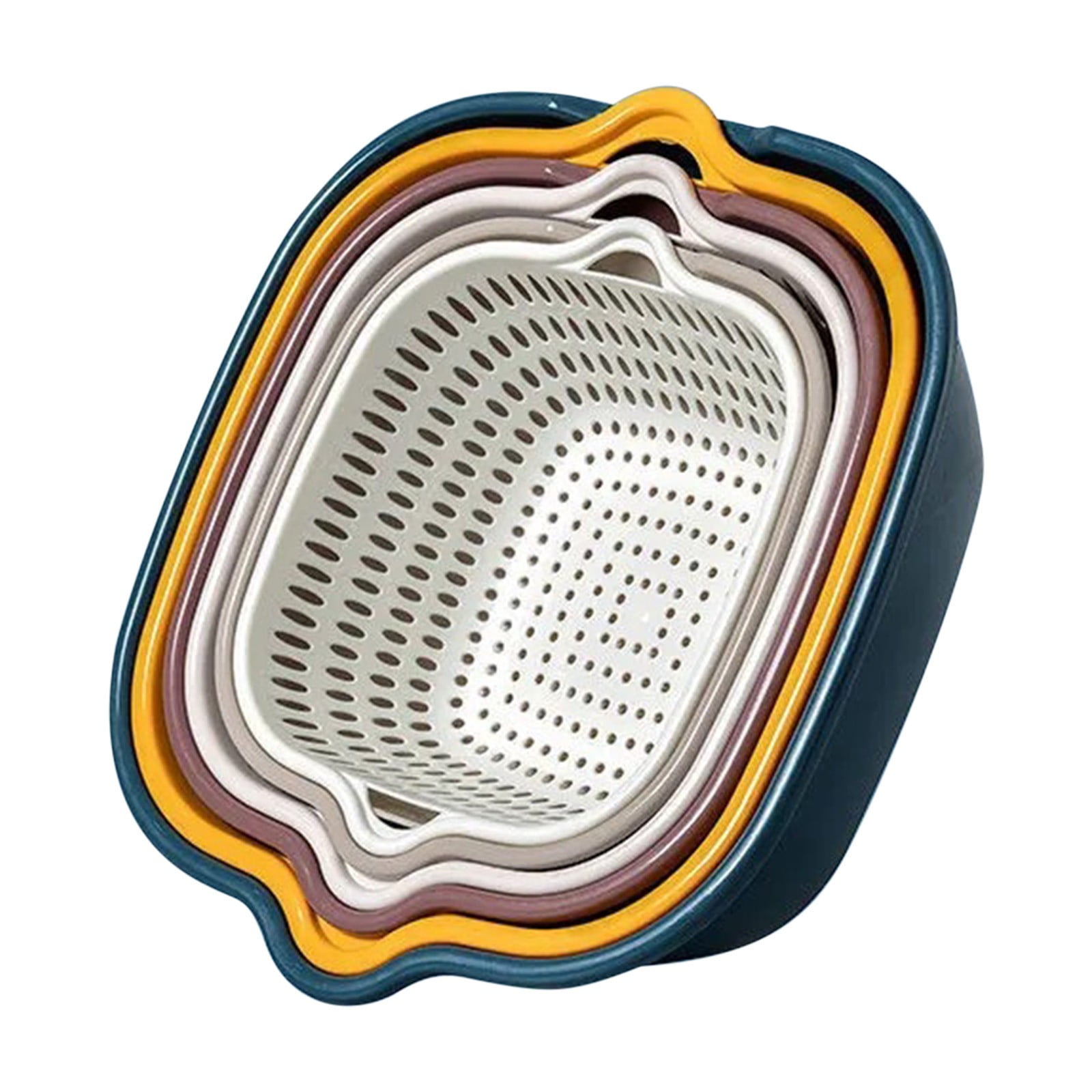 XMMSWDLA 6 Pieces Colander with bowl, Food Strainer for Pasta Veggies ...