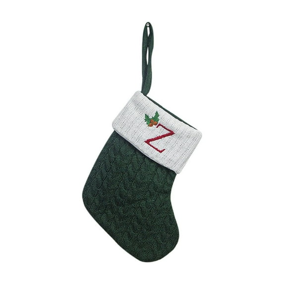 XMMSWDLA 7.8 Inches Knitted Christmas Stockings with Initials, White ...