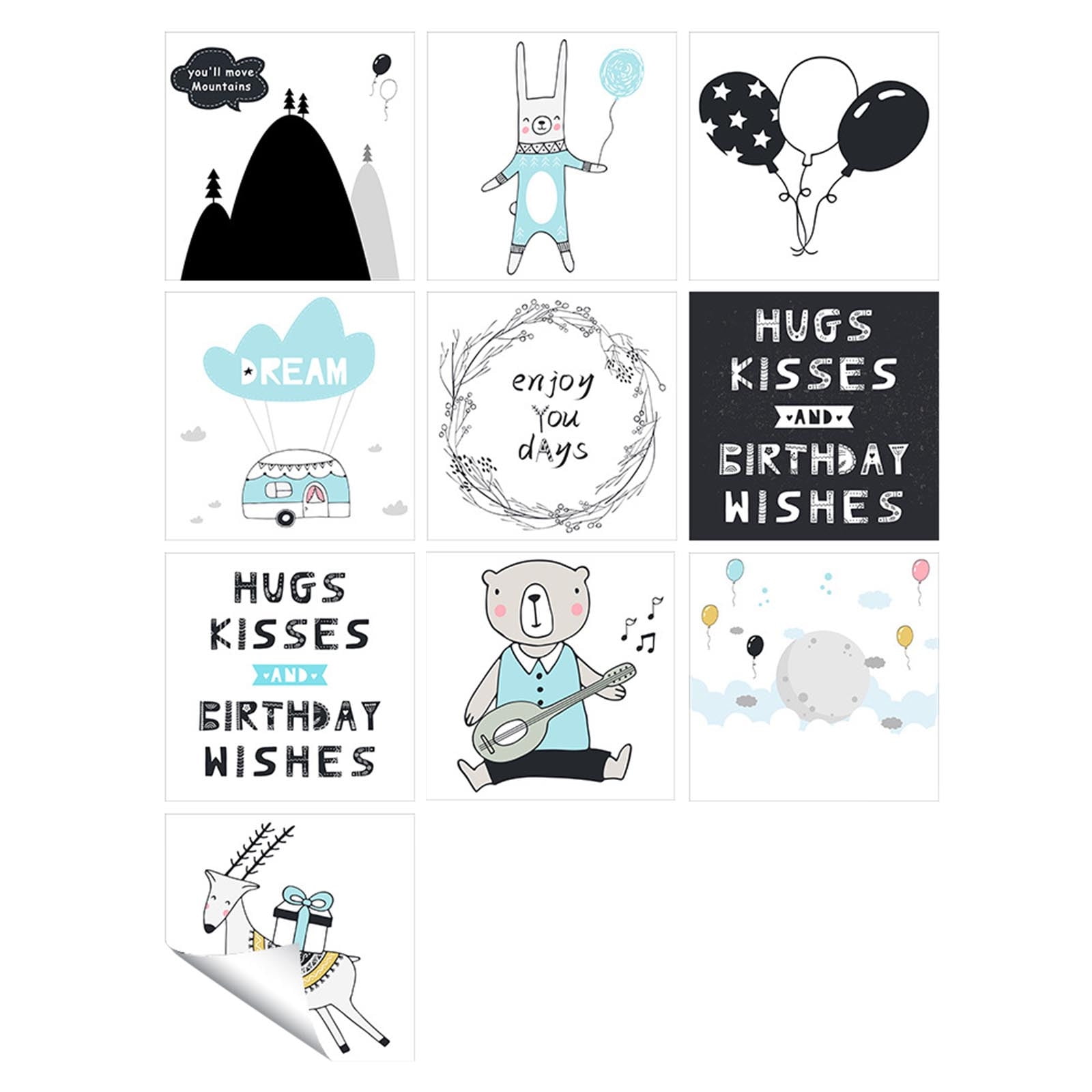 Xmmswdla Aquarium Decorations 1set 10pc Self Adhesive Tile Cartoon