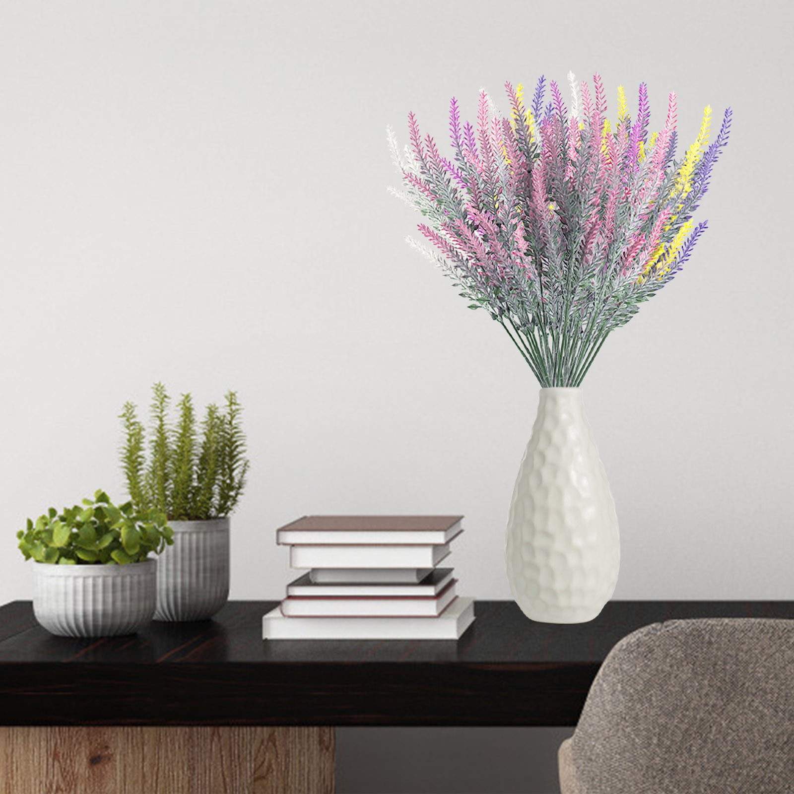 XMMSWDLA Artificial Lavender, 2 Bushes Fake Lilac Flower for Wedding ...