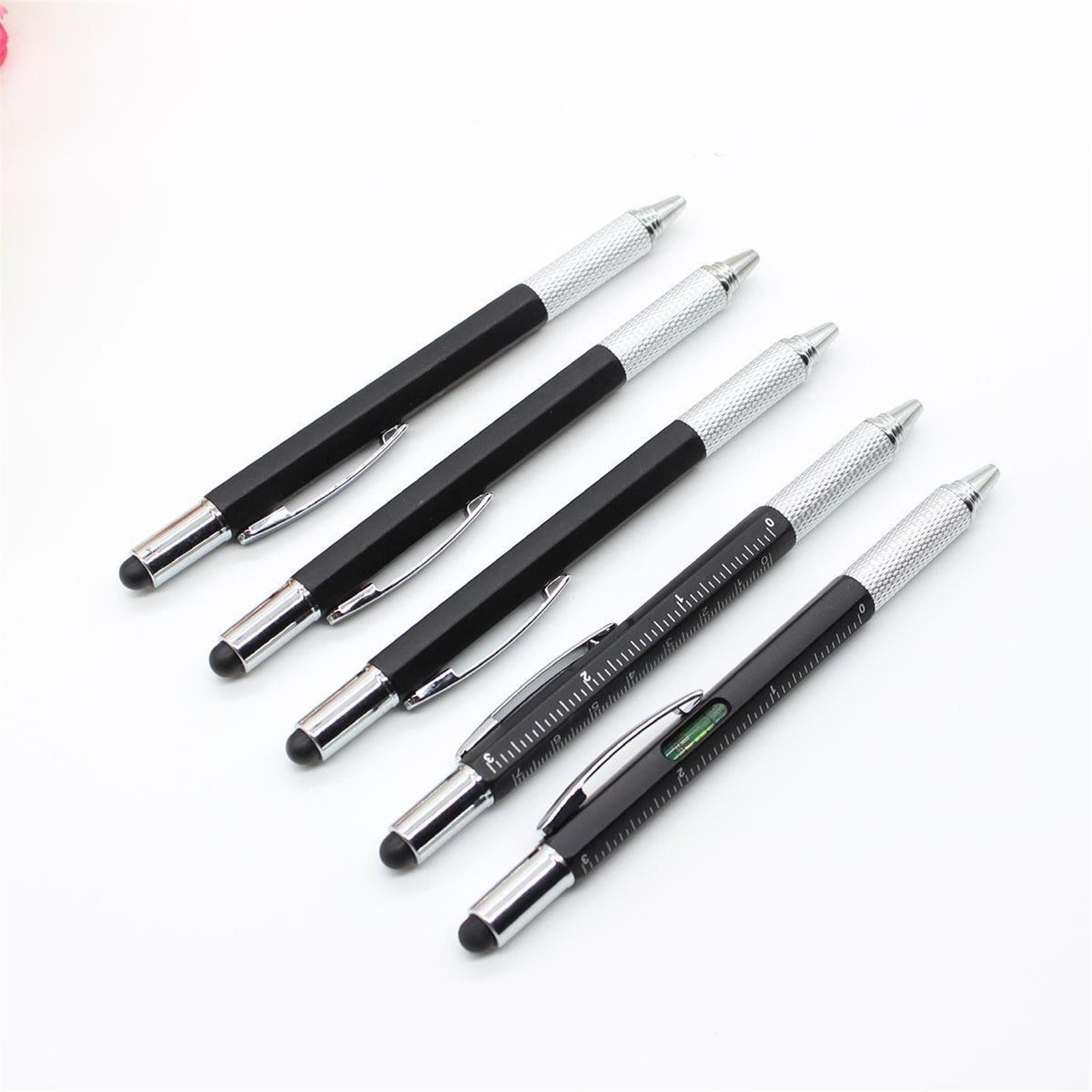XMMSWDLA Black Pens 6 In 1 Multi-Functional Stylus Pen with Clip Smooth ...