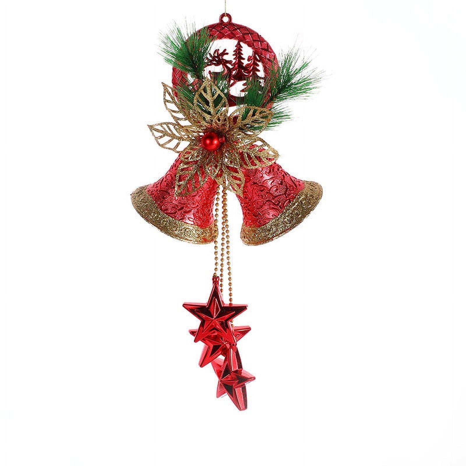 XMMSWDLA Christmas Bells Large Star Cutouts Metal Decorative Bells Xmas ...