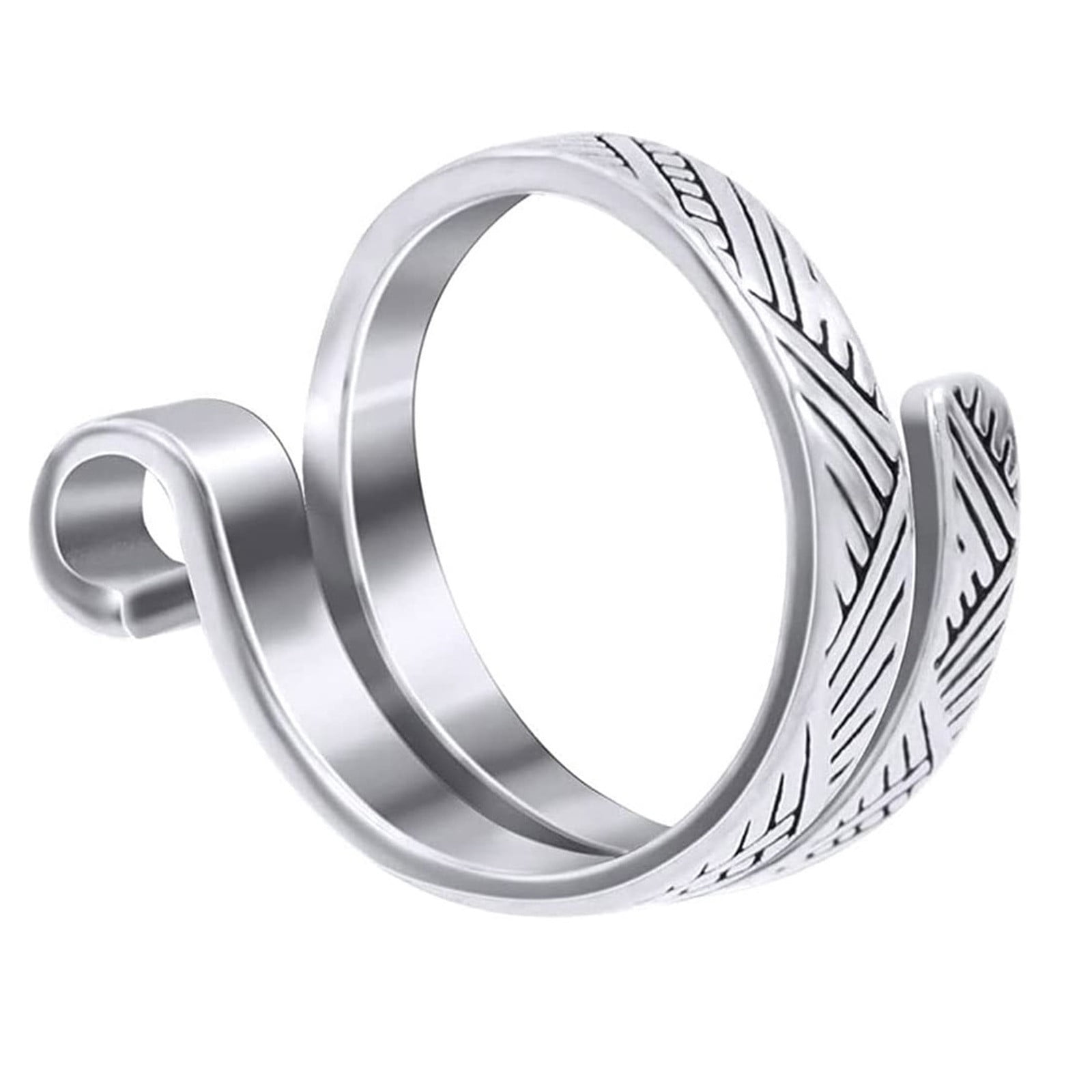 XMMSWDLA Crochet Finger Ring Adjust Crochet Tension Ring Open Yarn ...