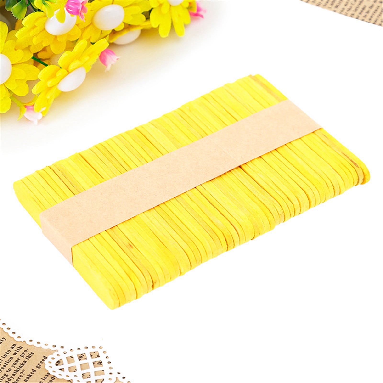 XMMSWDLA DIY Early Education Material Wood Color Ice Cream Stick Ice ...