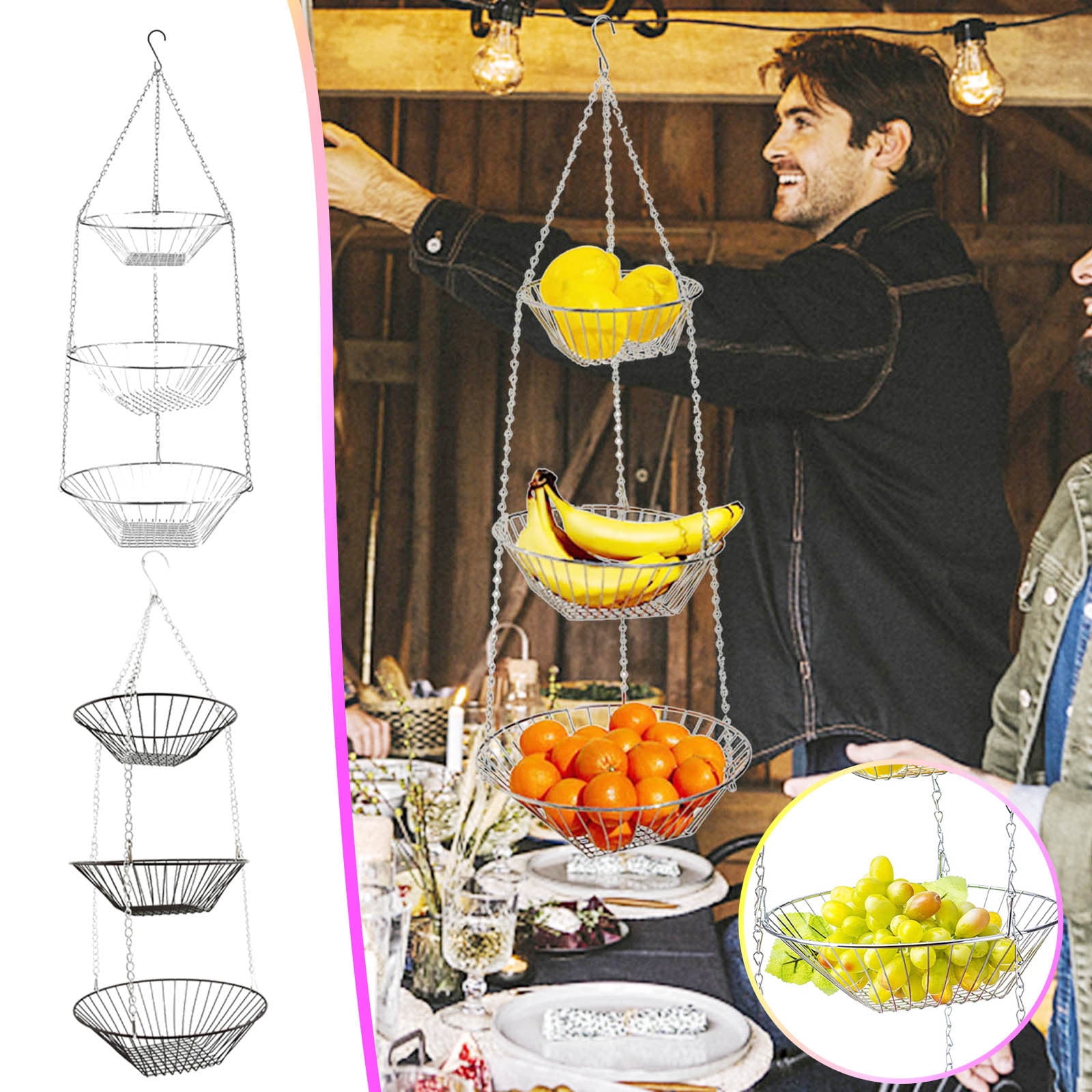 XMMSWDLA Decorations for Living RoomStorage Tools Three-Layer Fruit ...