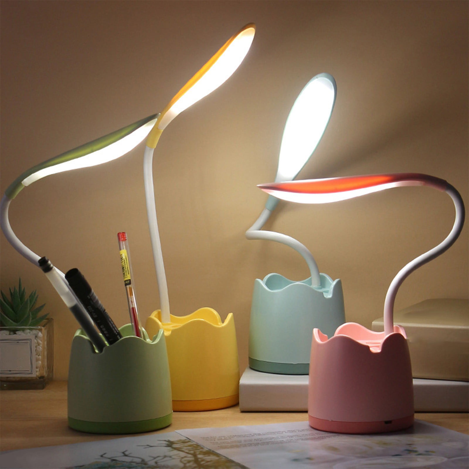 XMMSWDLA Desk Lamp for Home Office Dorm, Table Lamp with 3 Color Modes ...