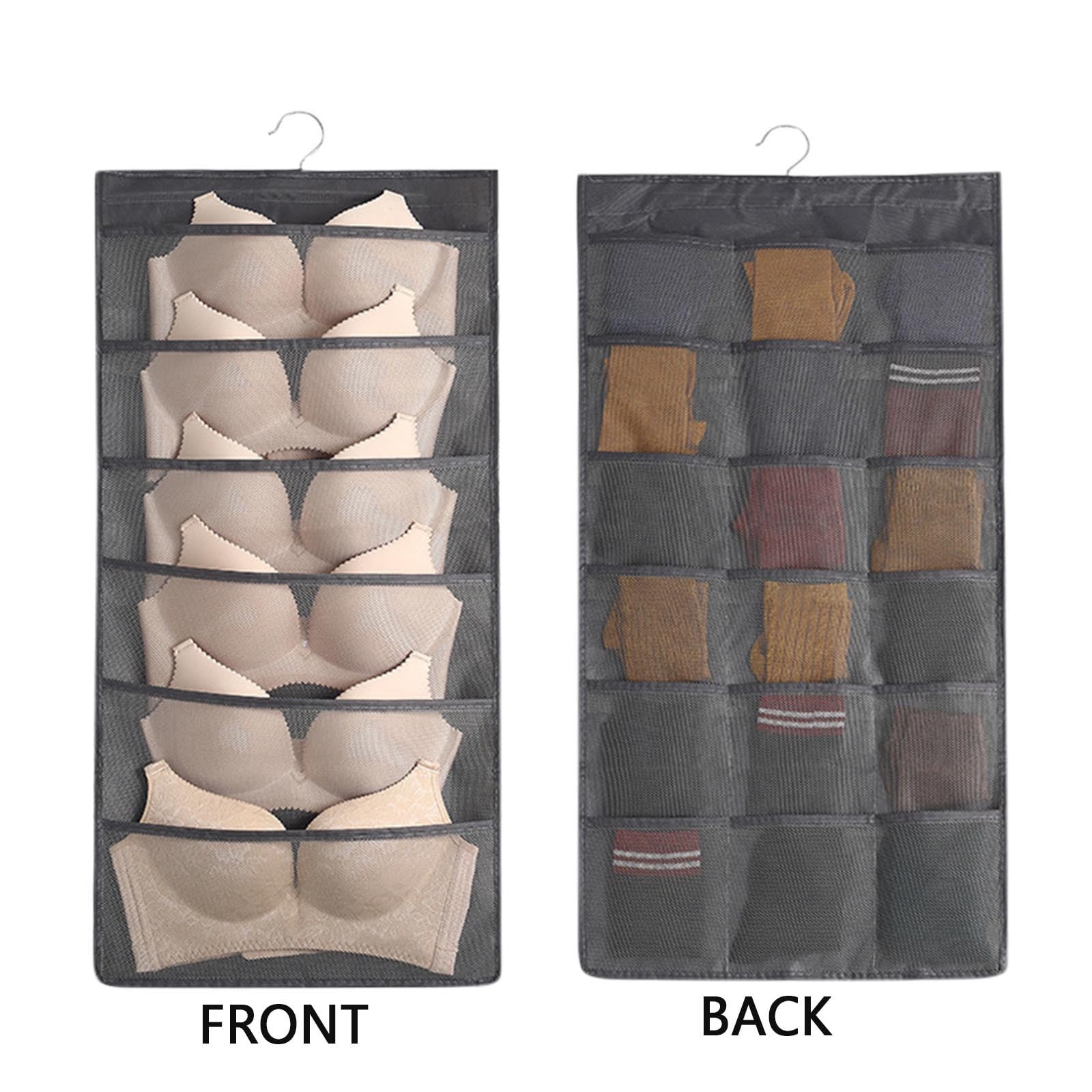 XMMSWDLA Dual-Sided Hanging Closet Organizer for Underwear, Stocking ...