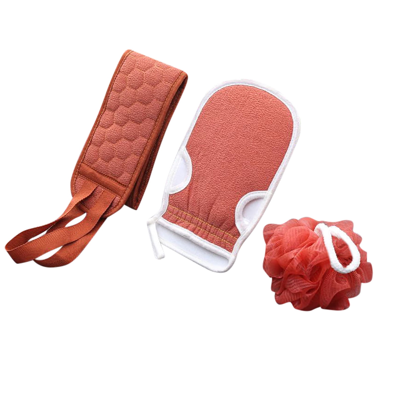 XMMSWDLA Exfoliating Body Scrubber Set - Includes Back Scrubber, Bath ...
