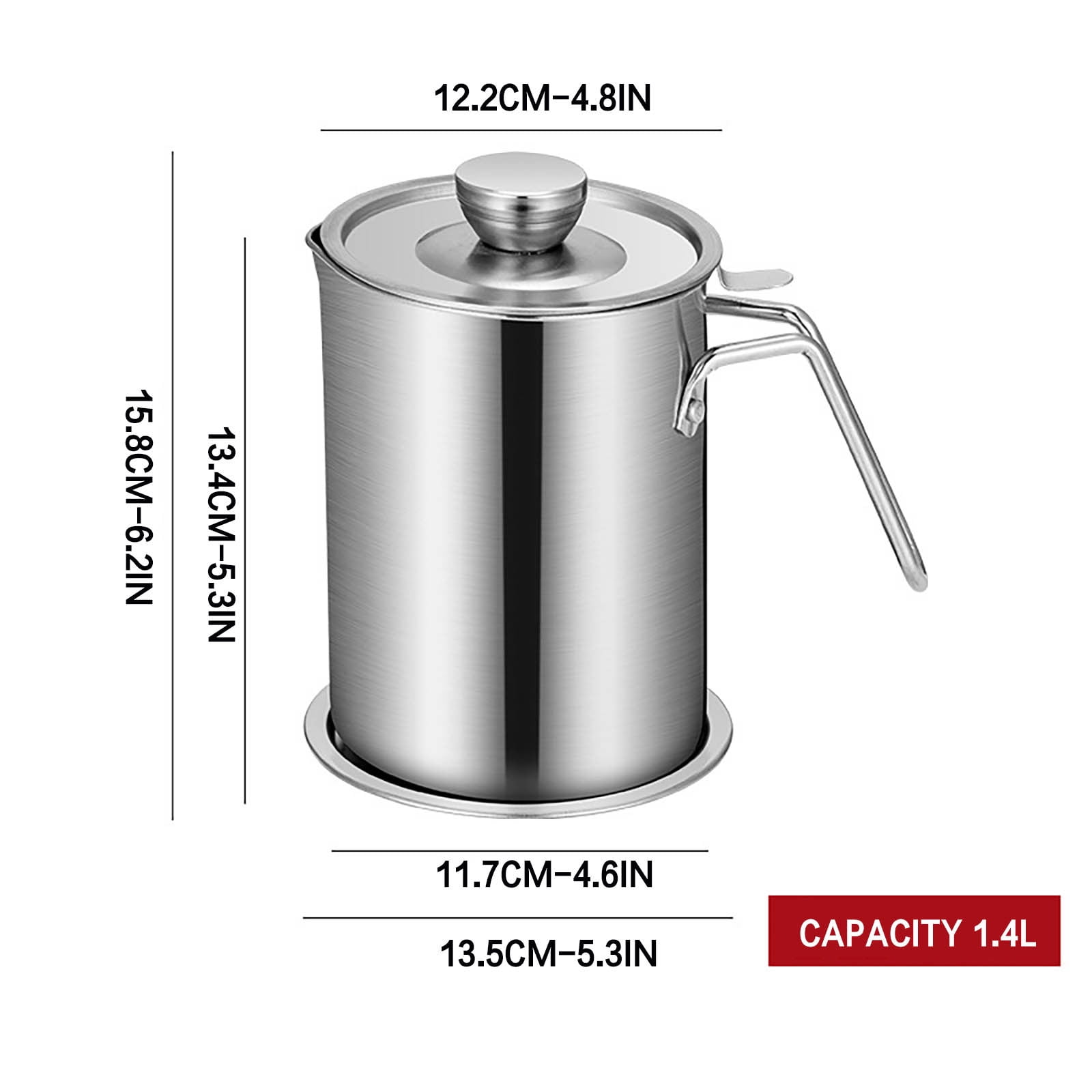 XMMSWDLA Grease Container with Fine Mesh Strainer, 1.5 L/almost 6 full ...