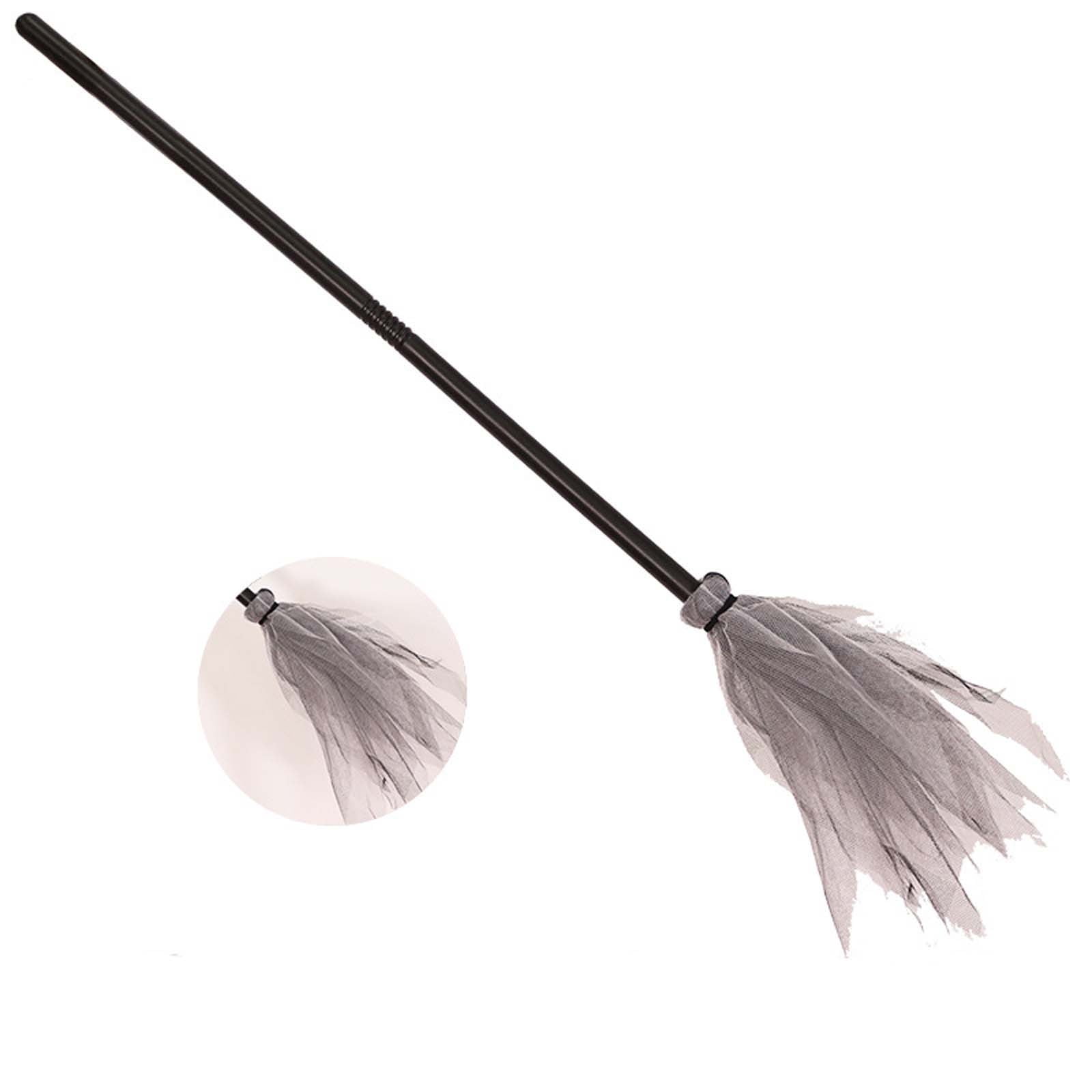 XMMSWDLA Halloween Witch Broom Plastic Witch Broomstick Cosplay Broom Props, Realistic Wizard ...