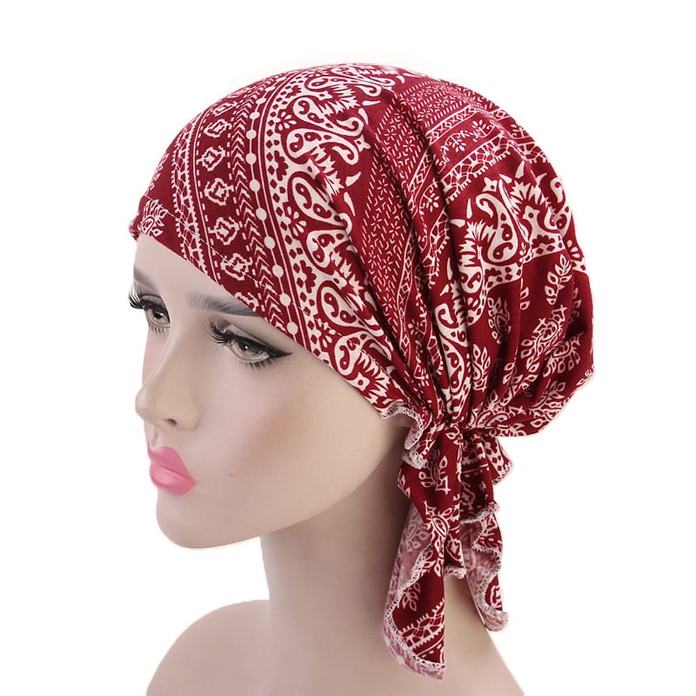 XMMSWDLA Head Scarf for Women Slip On Pretied Head Scarves Cancer ...