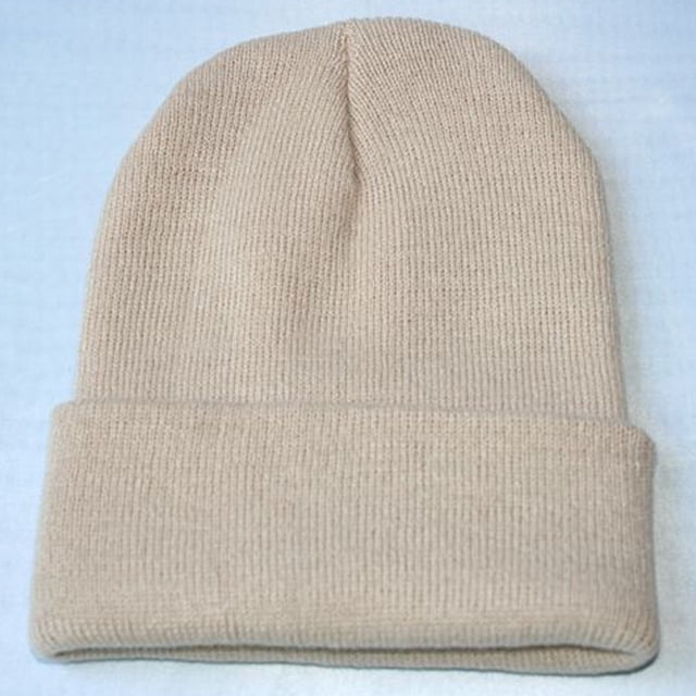 XMMSWDLA Knit Cuffed Beanie Hat Cap Warm Winter Men Women Soft Toboggan ...