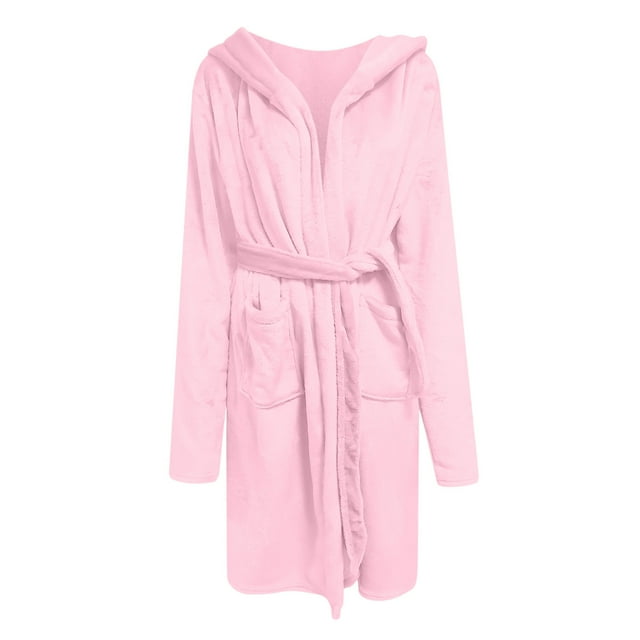 XMMSWDLA Long Hooded Robes for Women Luxurious Plush Bathrobes with ...