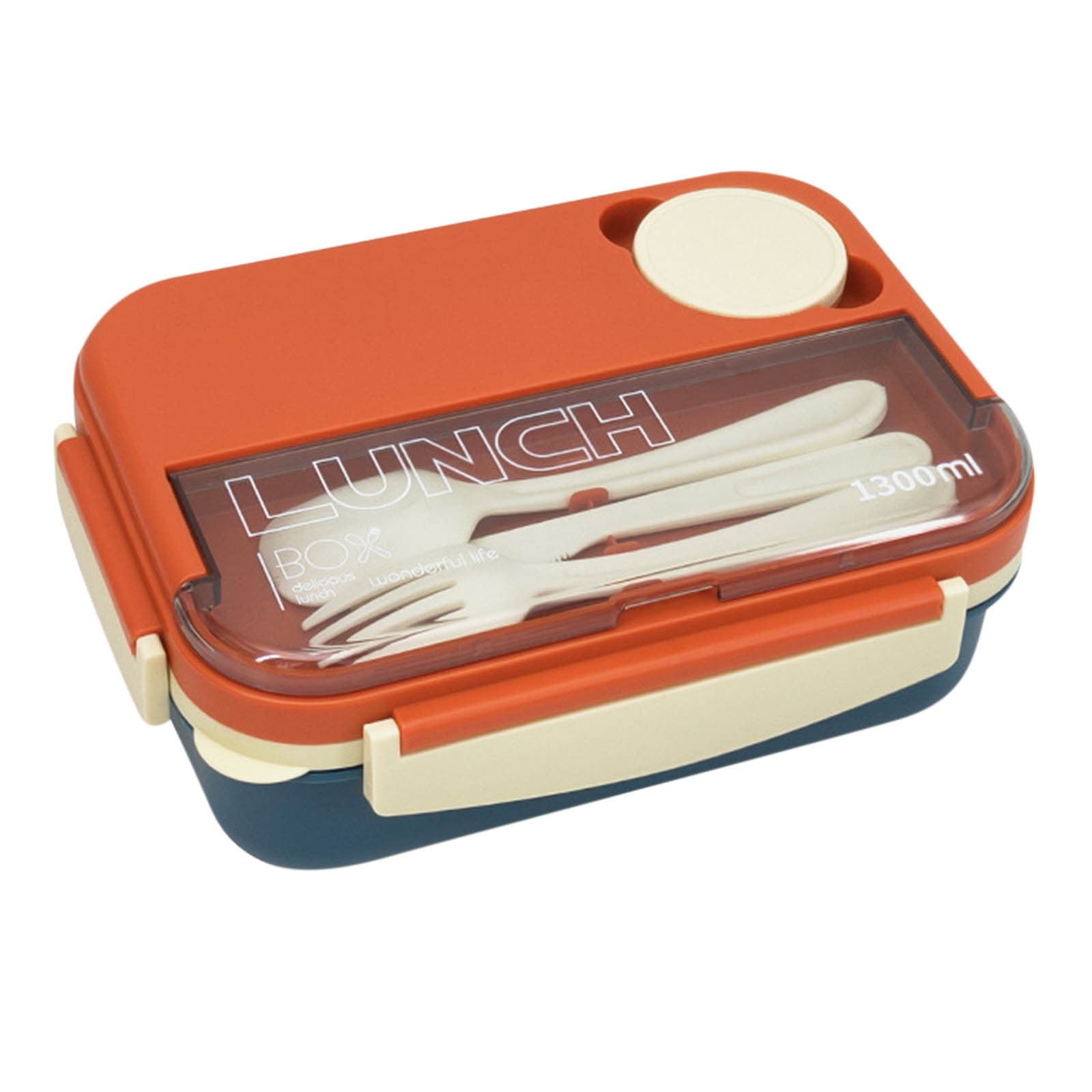XMMSWDLA Lunch Box Kids Orange Lunch Boxplastic Lunch Box Fresh-Keeping ...