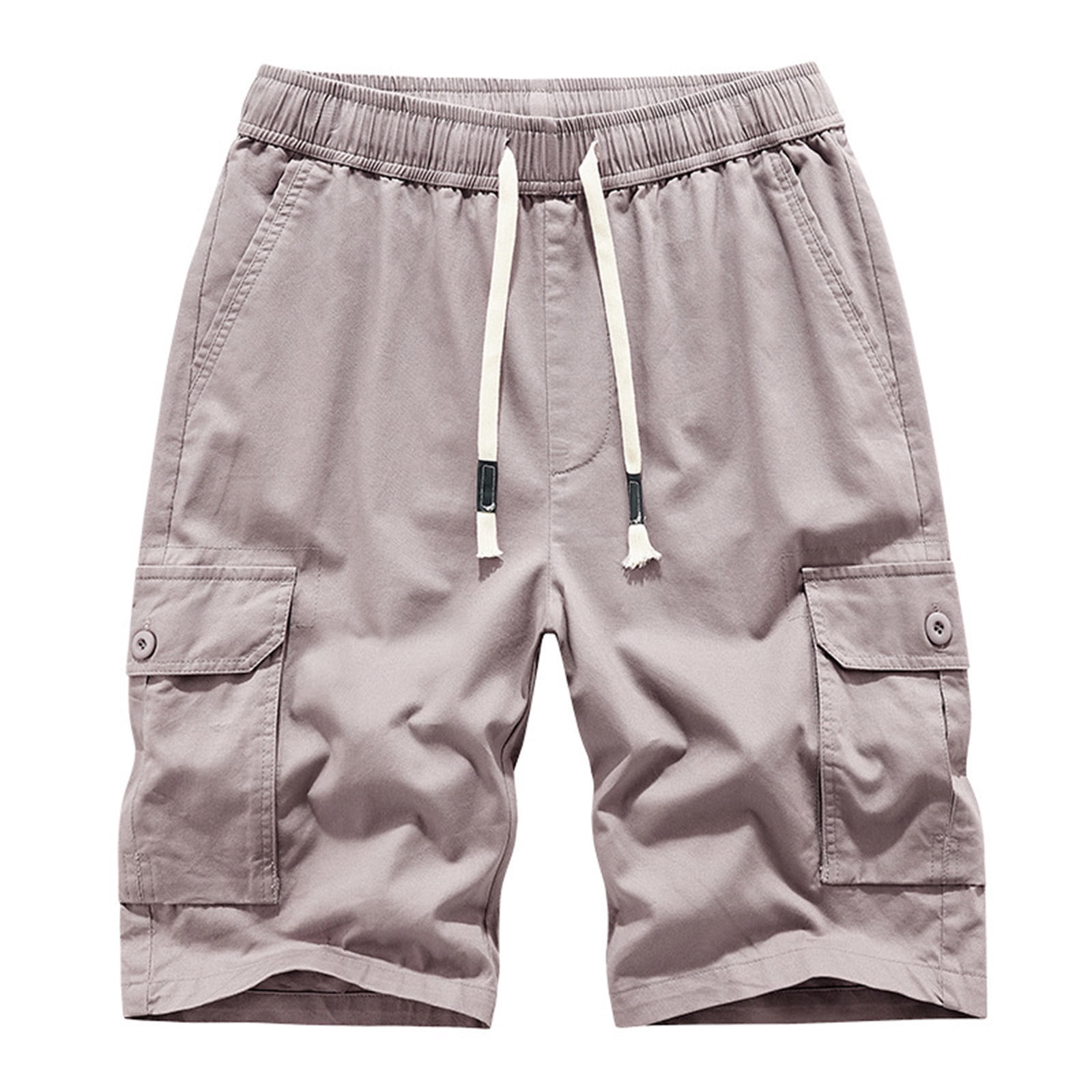 XMMSWDLA Mens Casual Cargo Shorts Drawstring Elastic Waist Stretch ...