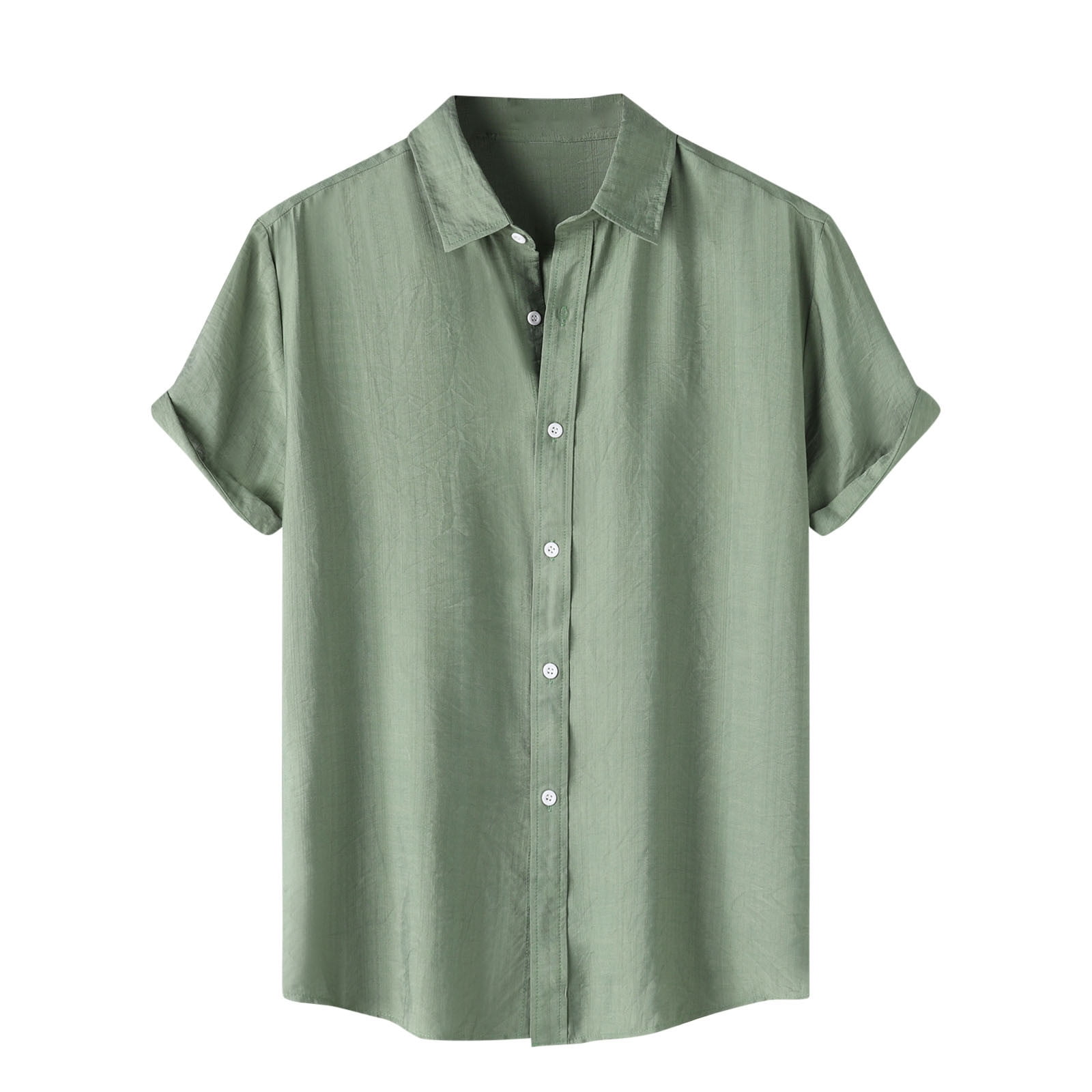XMMSWDLA Mens Short Sleeve Button Down Casual Shirts Beach Summer Solid ...