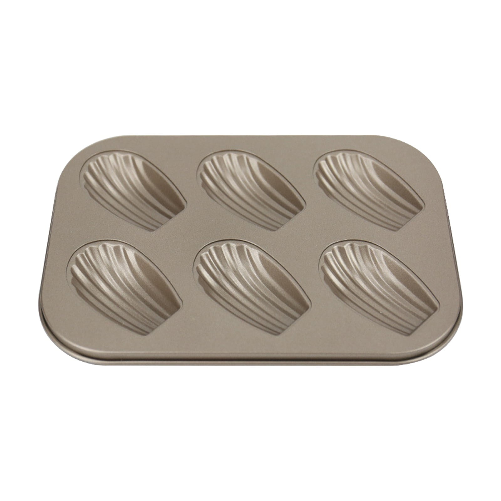 XMMSWDLA Mini Madeleine Cake Pan, 6 Cavity Non-Stick Oval Scallop ...