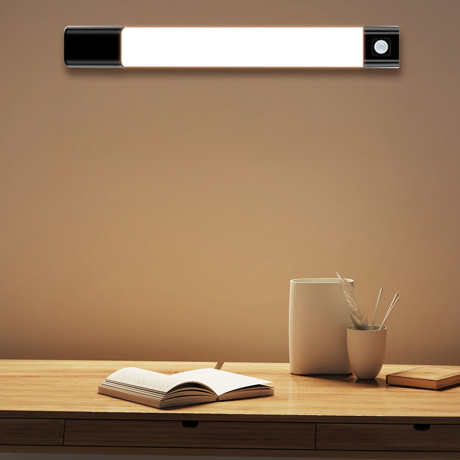 XMMSWDLA Motion Sensor LED Light Bar Indoor, Rechargeable Under Cabinet ...