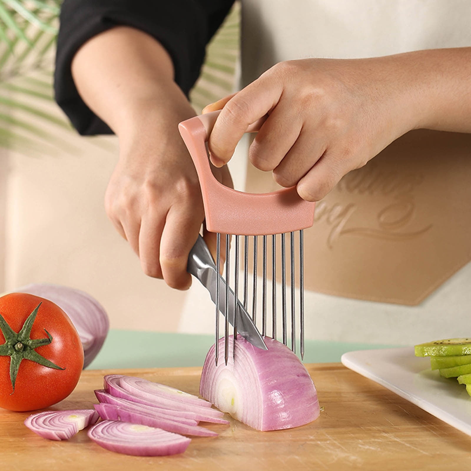 XMMSWDLA Onion Slicer,Stainless Steel Onion Cutter Knife,Tomato Slicer ...
