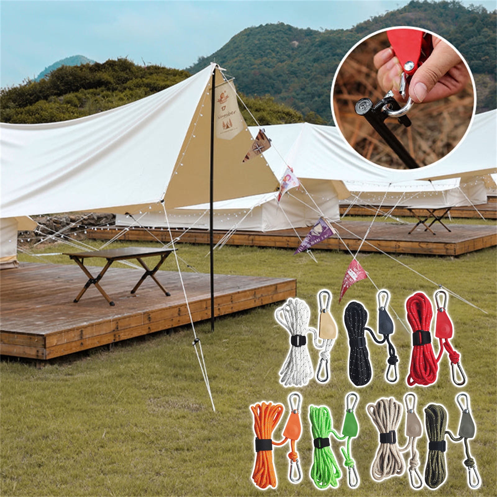 Portable Adjustables Fix Camping Rope Windproof Rope Tensionercamping ...