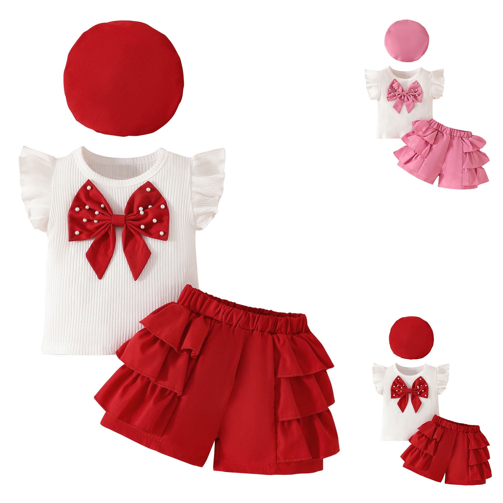 XMMSWDLA Printed Kids Matching Sets Toddler Girl Summer Clothes Big ...
