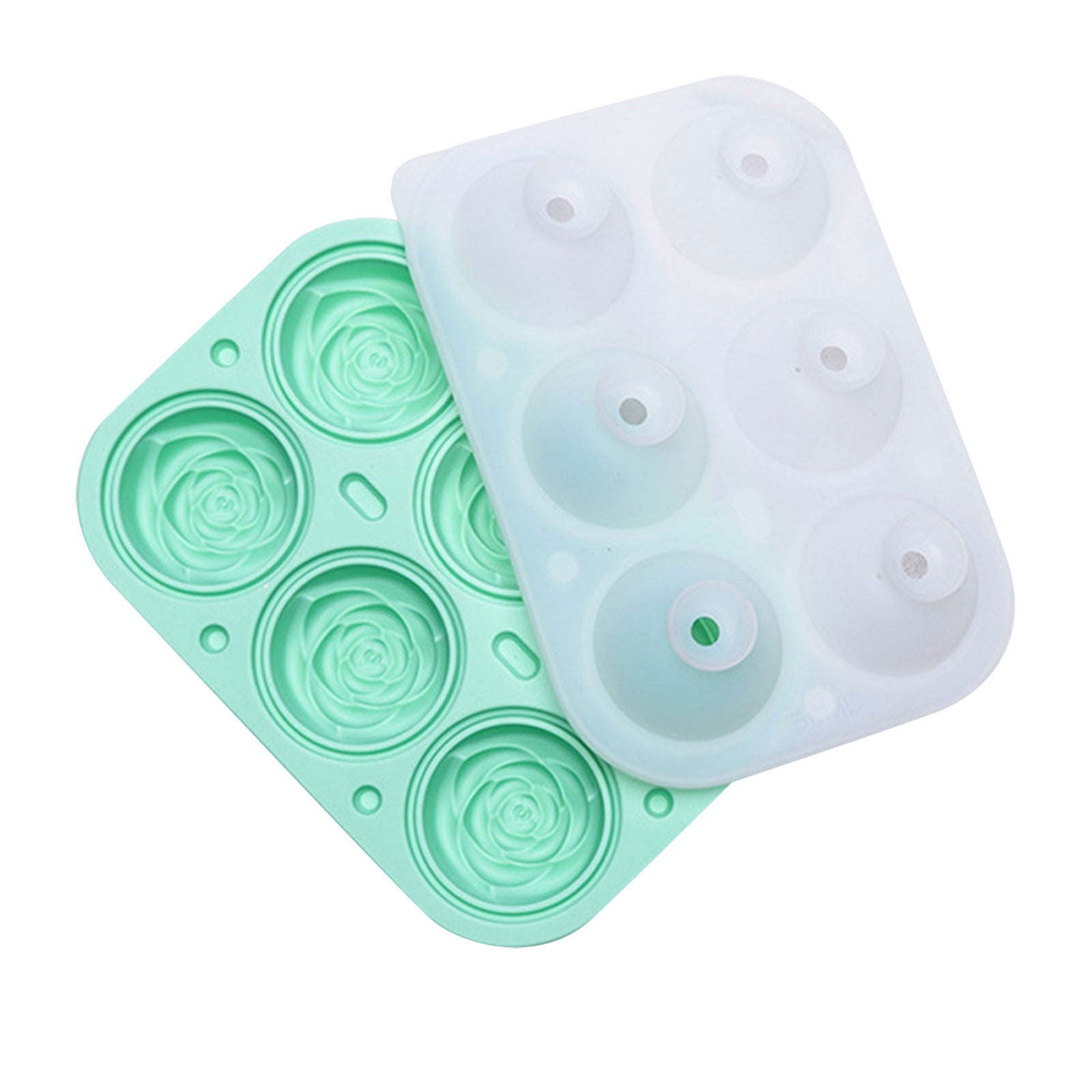 XMMSWDLA Rose Ice Cube Mold Food-Grade Silicone 6-Link Rose Ice Lattice ...