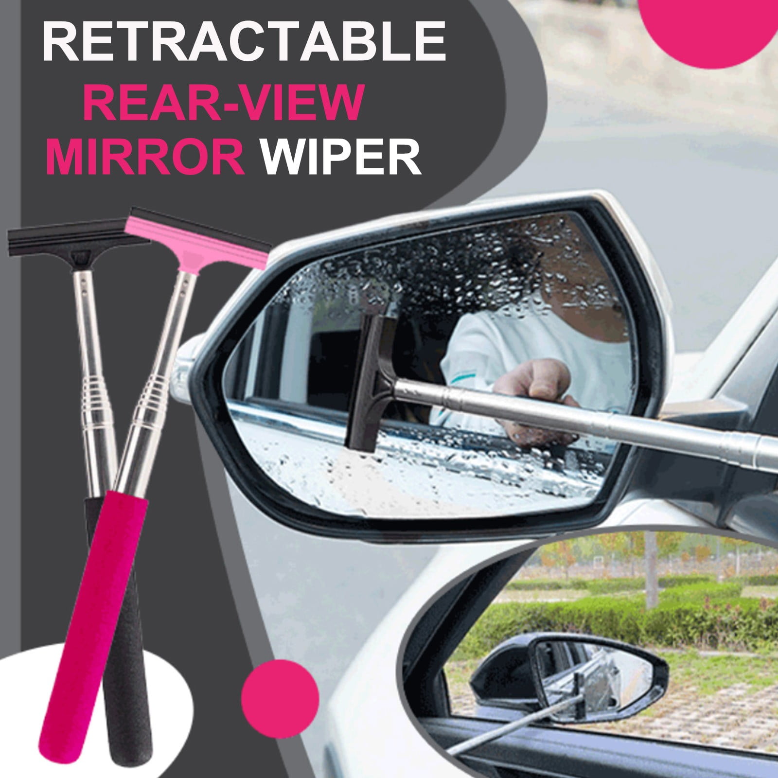 XMMSWDLA Scalable Car Side Mirror Squeegee Car Mirror Squeegee Portable ...