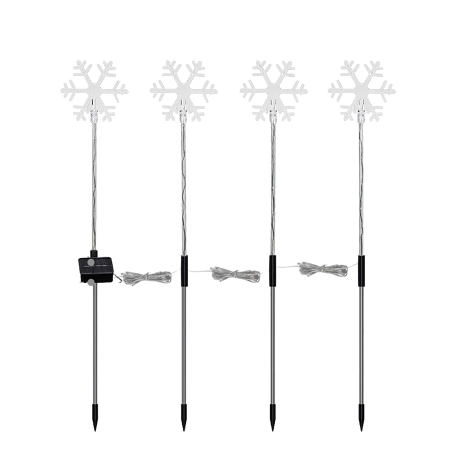 XMMSWDLA Set of 4 Christmas Tree Pathway Lights, Solar Powered 4 LEDs ...