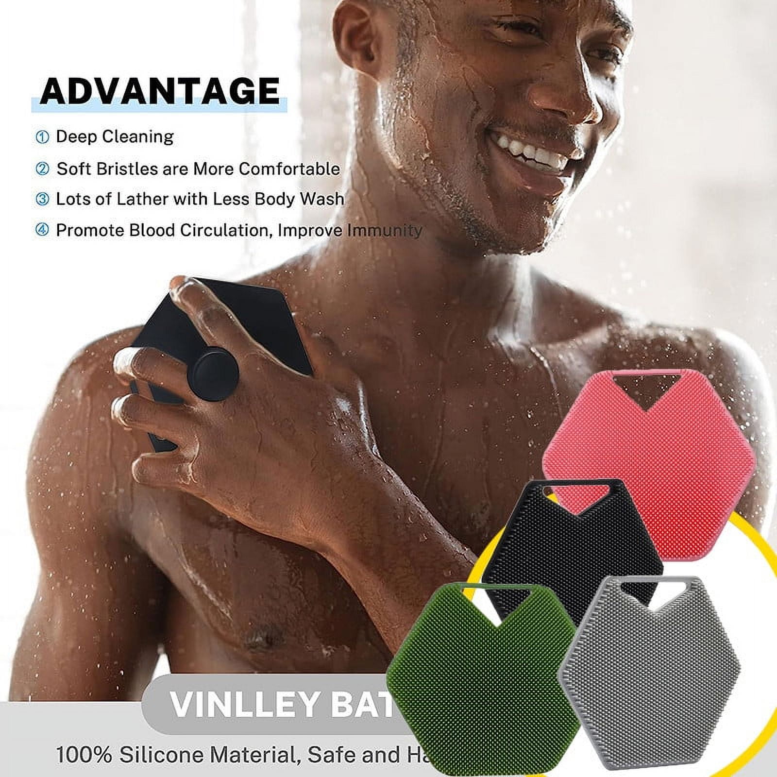 XMMSWDLA Silicone Body Scrub, Exfoliating Body Scrub for Sensitive Skin ...