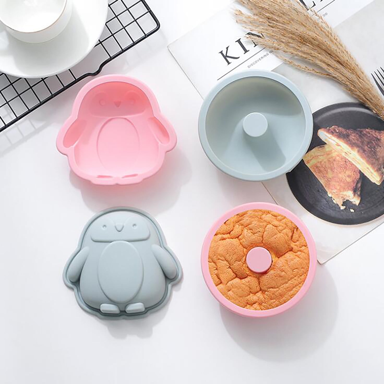 XMMSWDLA Silicone Cake Mold Pan Penguin Shape Dessert Ice Cream ...