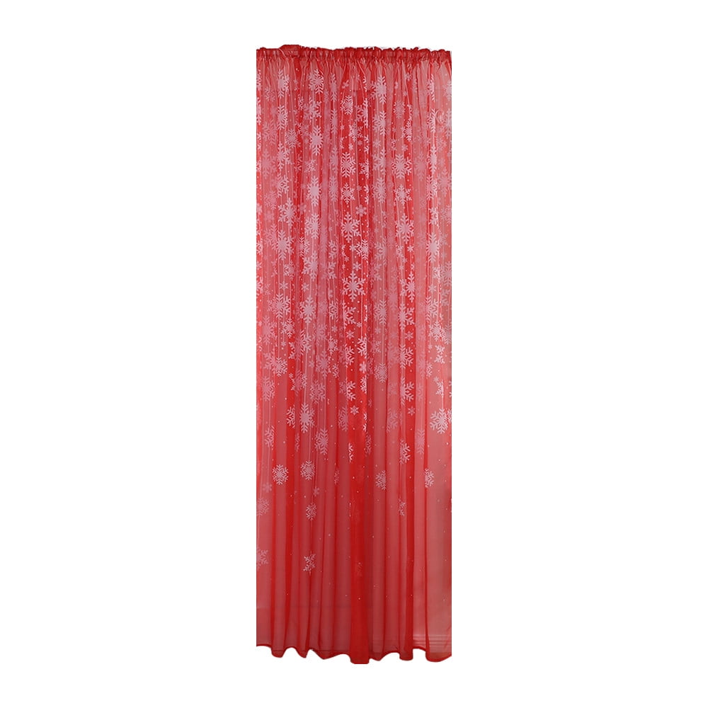 XMMSWDLA Snowflake Christmas Sheer Curtains, Sheer Curtains, Treatment ...