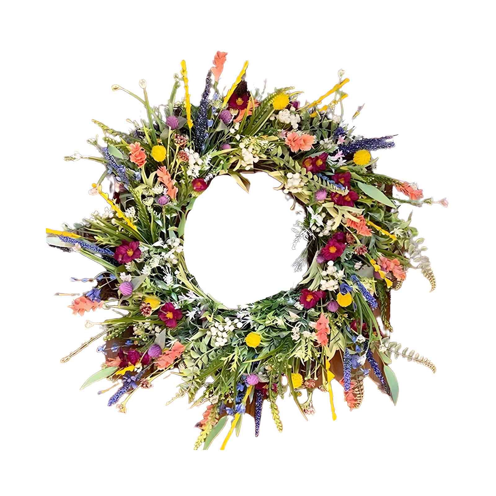XMMSWDLA Spring Wreaths for Front Door 15.7 Inch, Spring Floral Door ...