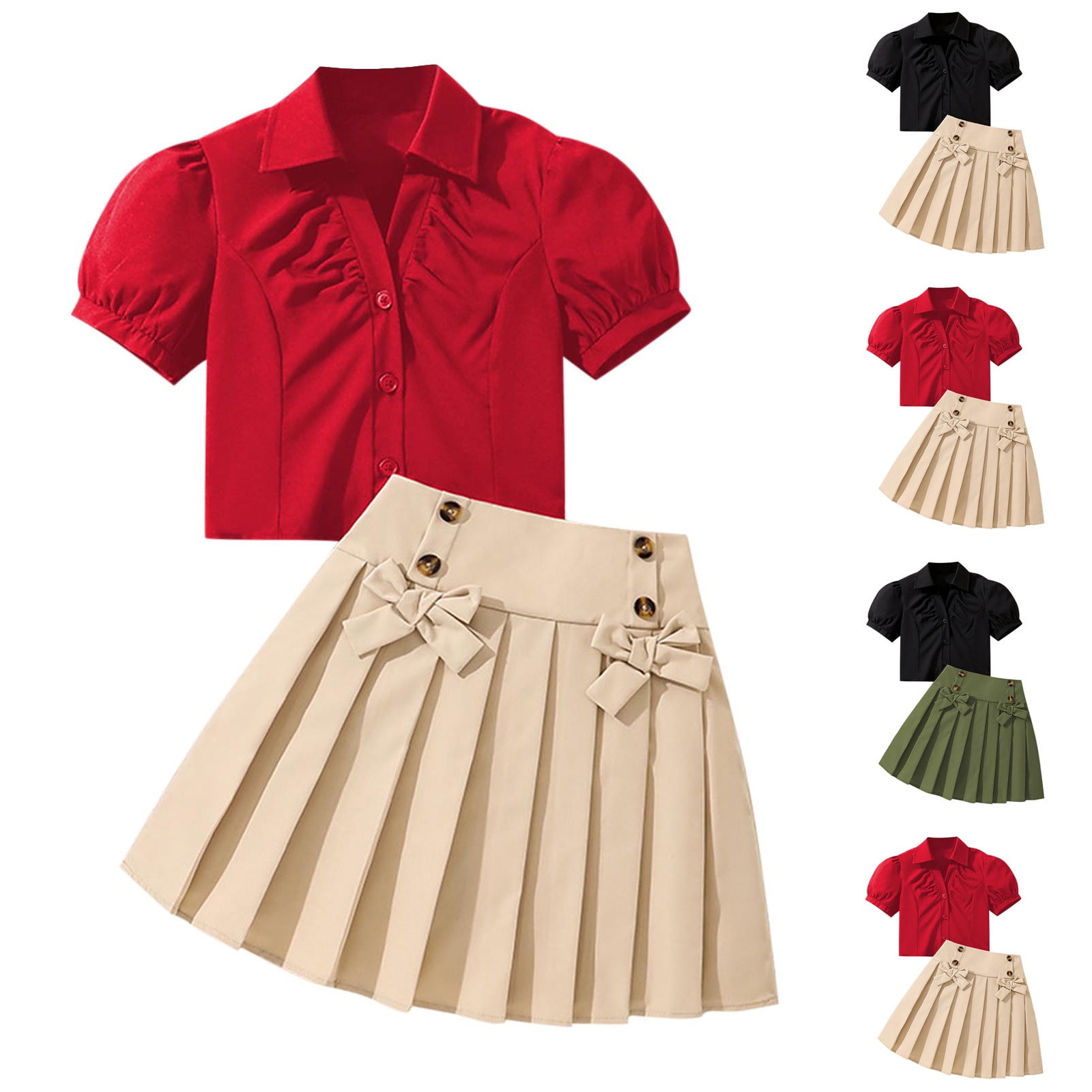 XMMSWDLA Stretchy Kids Clothing Pack Girls 2 Piece Outfits Short Sleeve ...