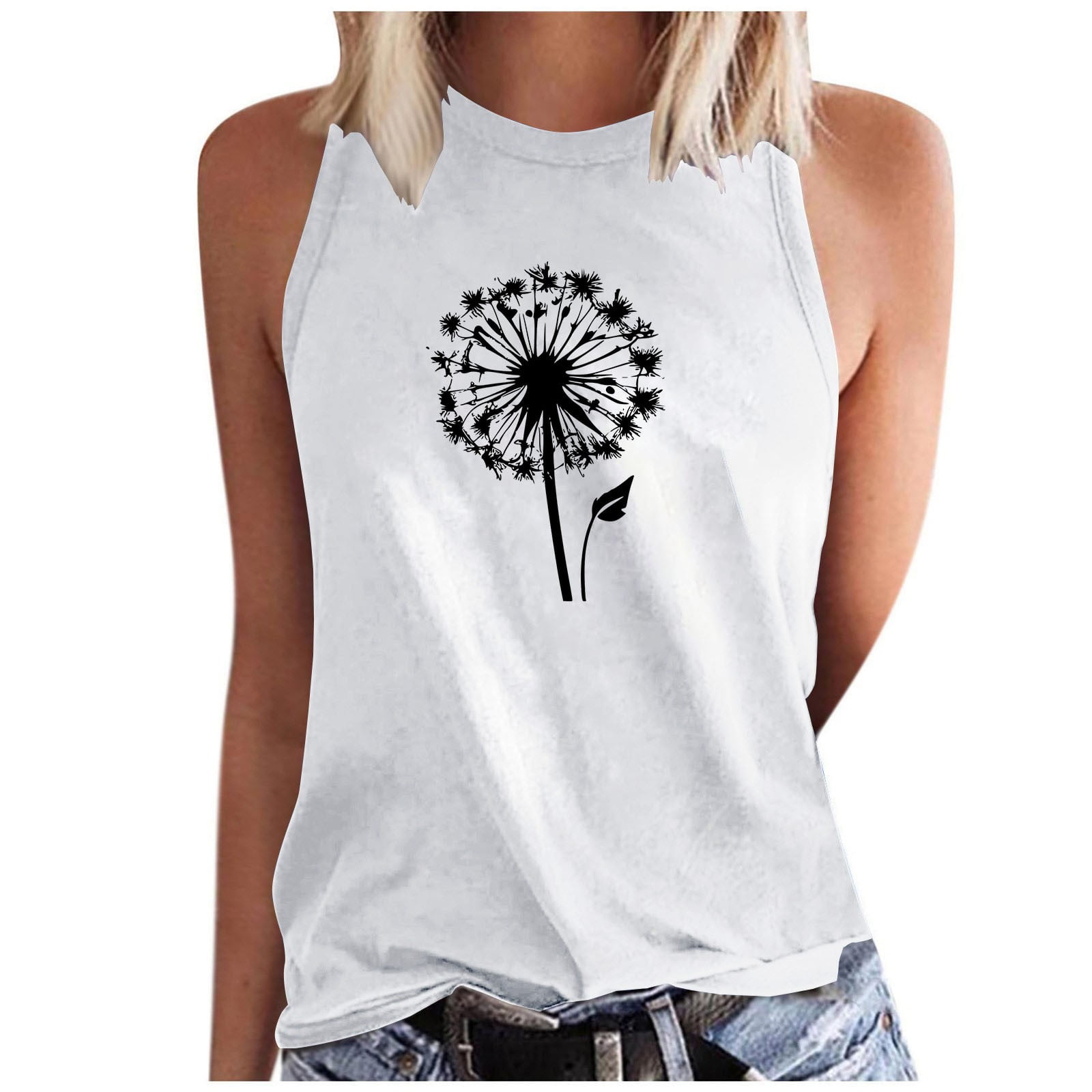XMMSWDLA Sunflower Tank Tops Women Sunflower Graphic Summer Causal ...