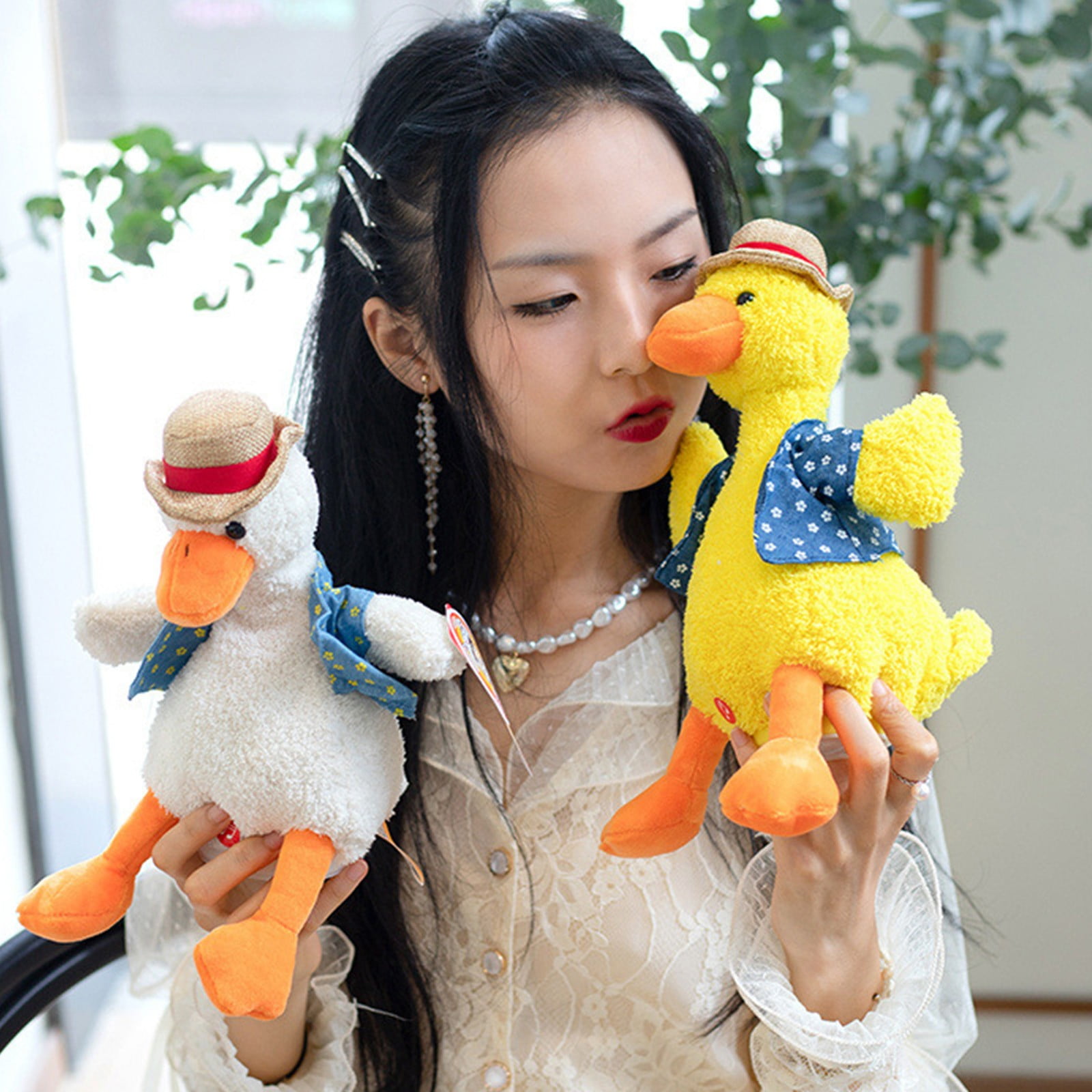 XMMSWDLA Talking Dancing Duck Toy - Soft Plush Electronic Pet , Features Singing, Recording ...