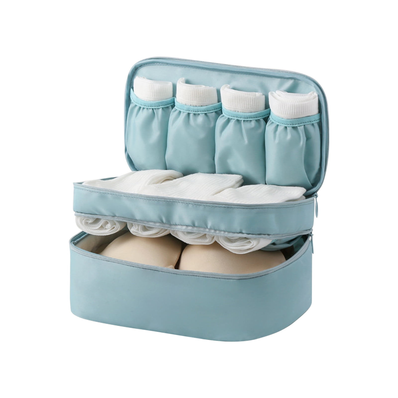 XMMSWDLA Travel Underwear Organizer Bag, Bra Bag Double Layer Packing ...