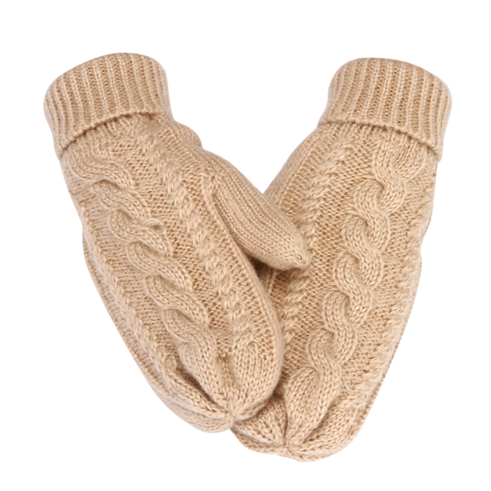 XMMSWDLA Winter Warm Mittens For Women, Knitted Gloves Warm Soft Lining ...