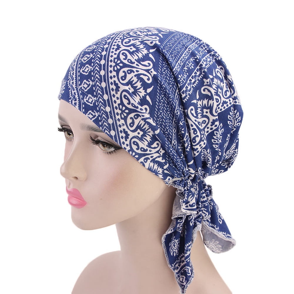 XMMSWDLA Women Head Scarf Pre-Tied Head Scarves Beanies Covers Cap ...
