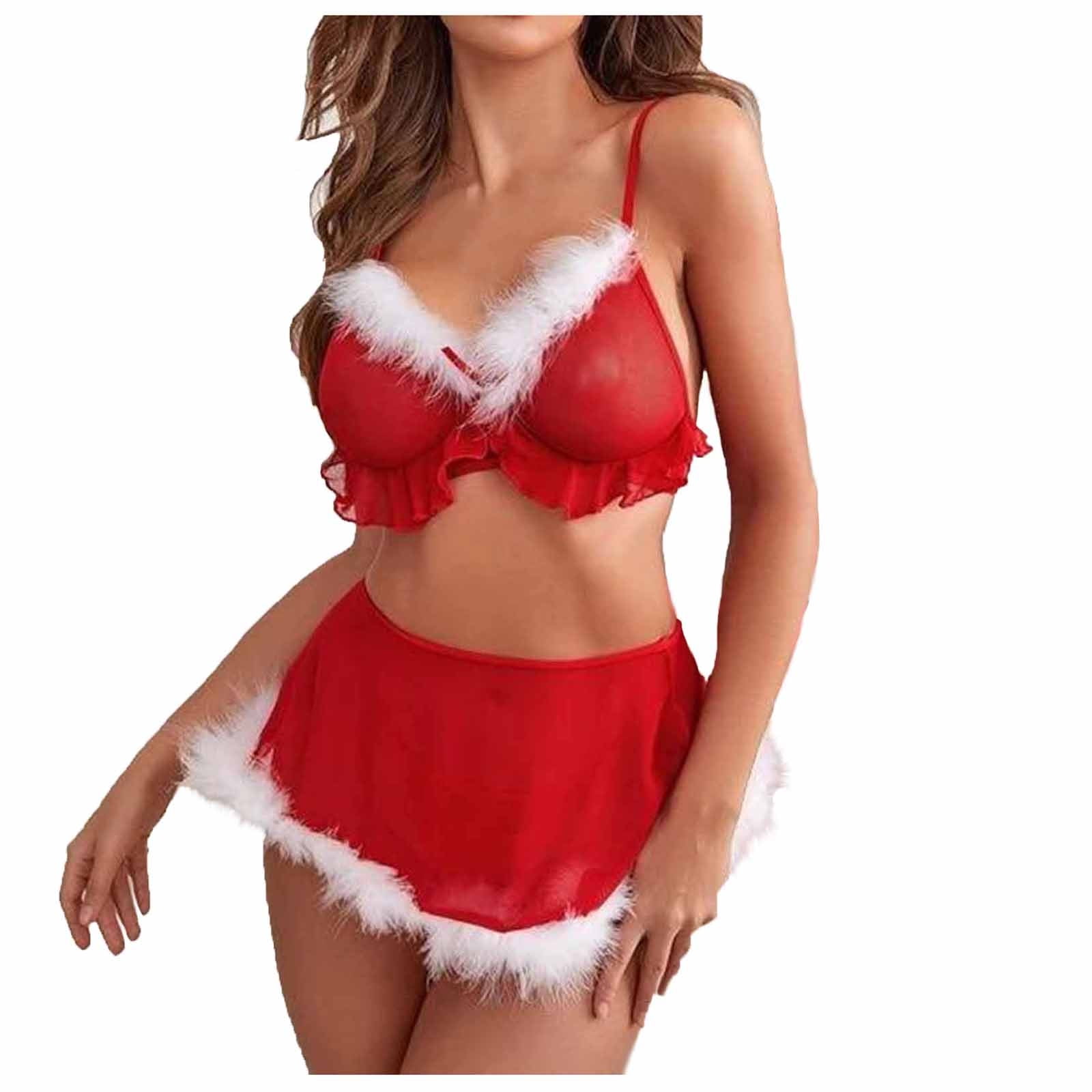 Xmmswdla Women Sexy Lace Lingerie Set Strappy Bra And Panty Set Two