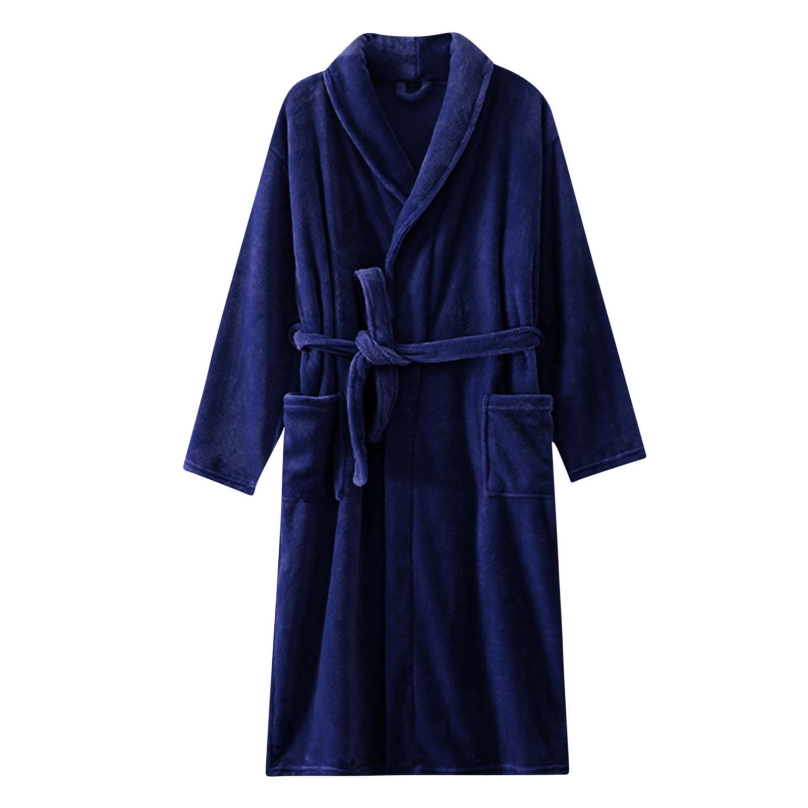 XMMSWDLA Womens Long Fleece Robe Soft Plush Robes for Women Warm ...