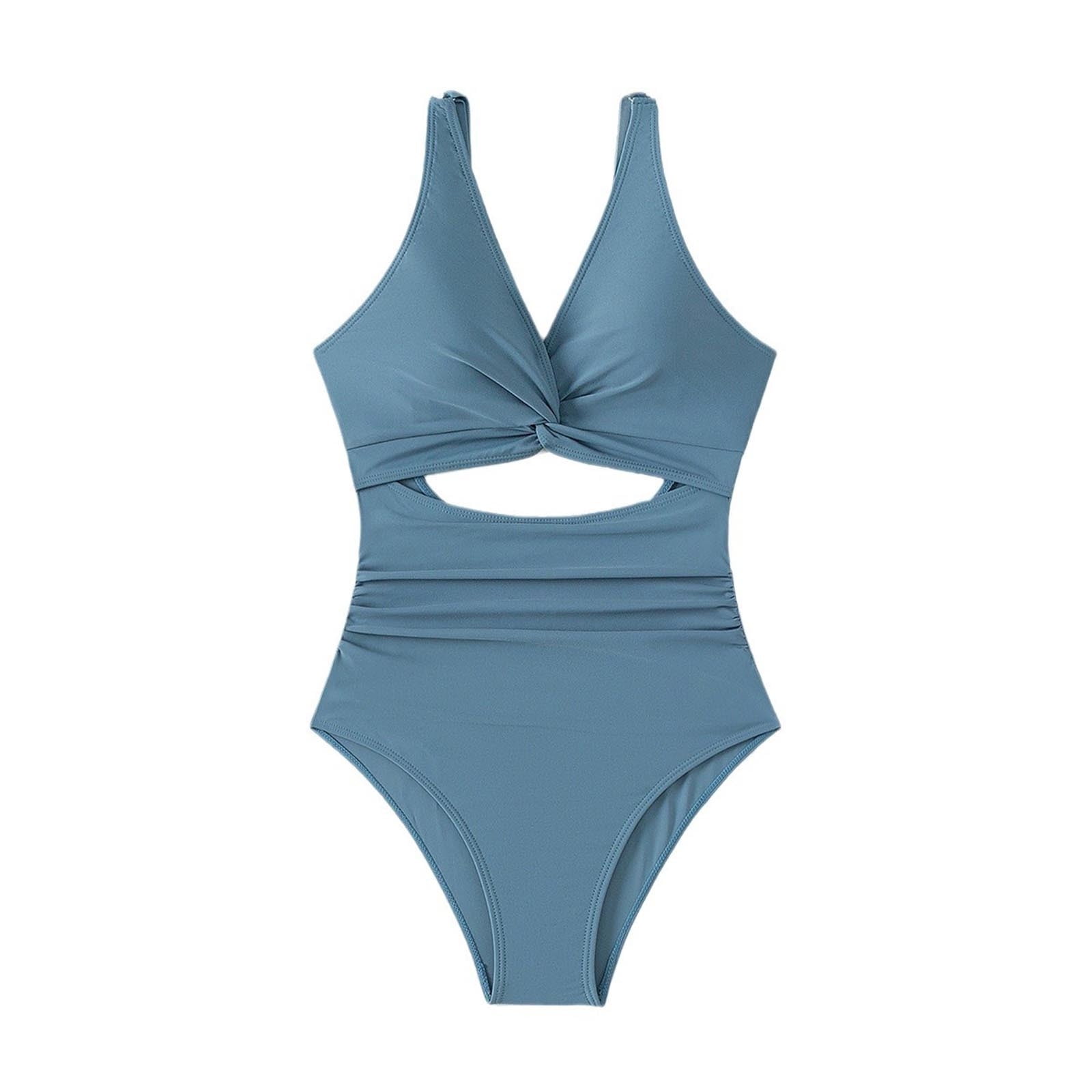 XMMSWDLA Womens One Piece Swimsuits Tummy Control Cutout High Waisted ...