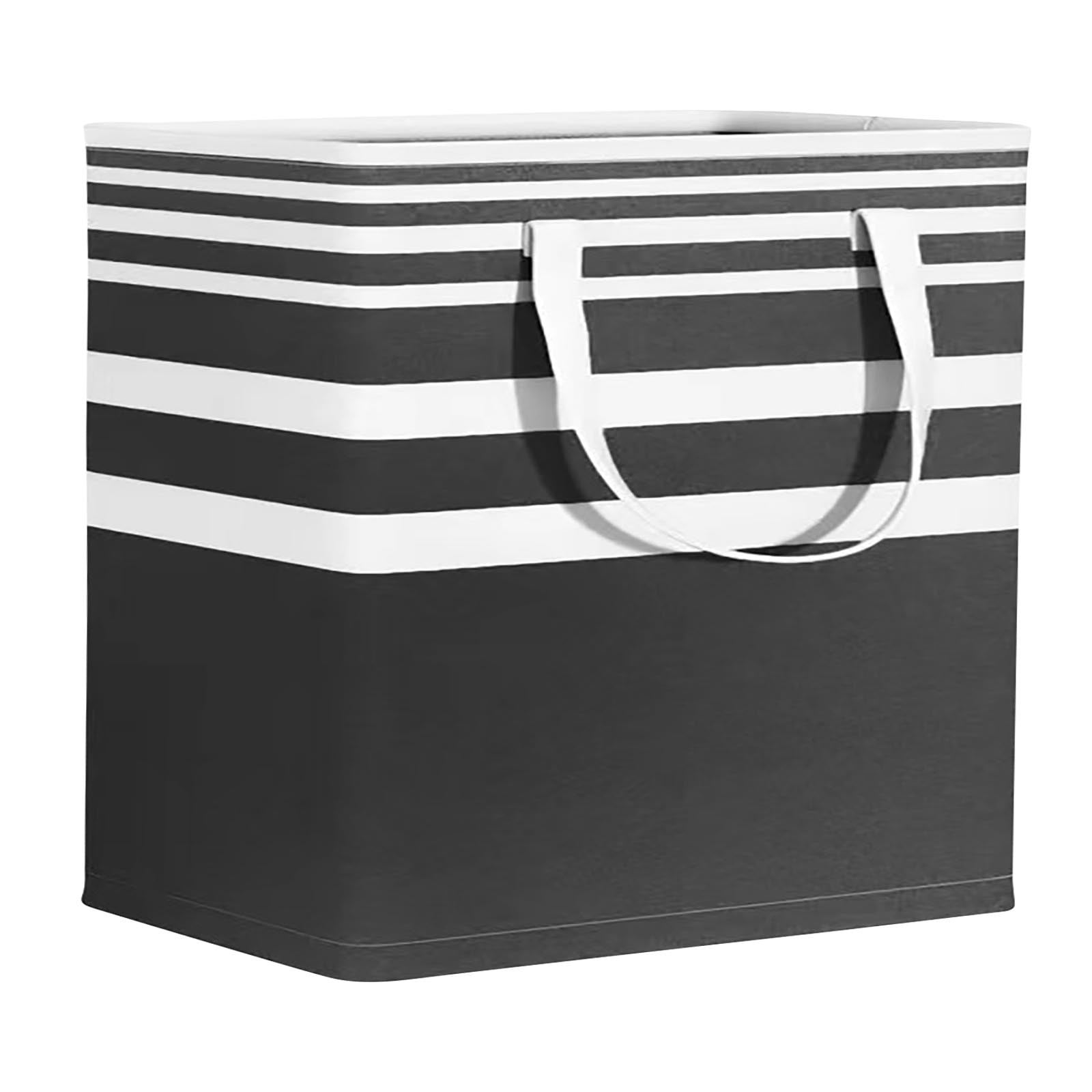 XMMSWDLA folding Canvas Fabric Storage Basket with Handles, Rectangle ...