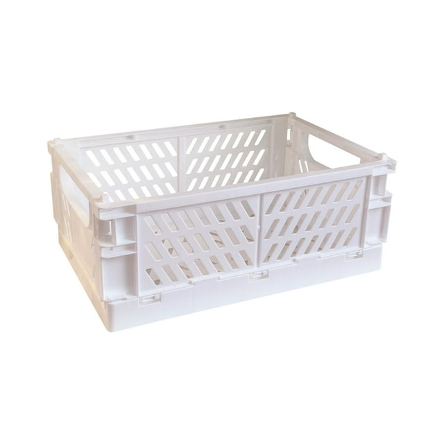 XMMSWDLA folding Plastic Storage Baskets for Organizing Crate Bin for ...