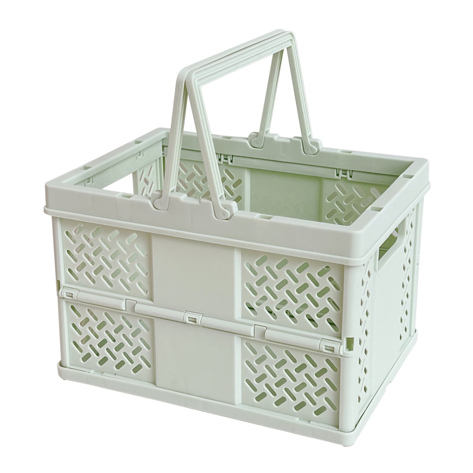 XMMSWDLA folding Storage Shopping Basket,Plastic Grated Wall Stackable ...