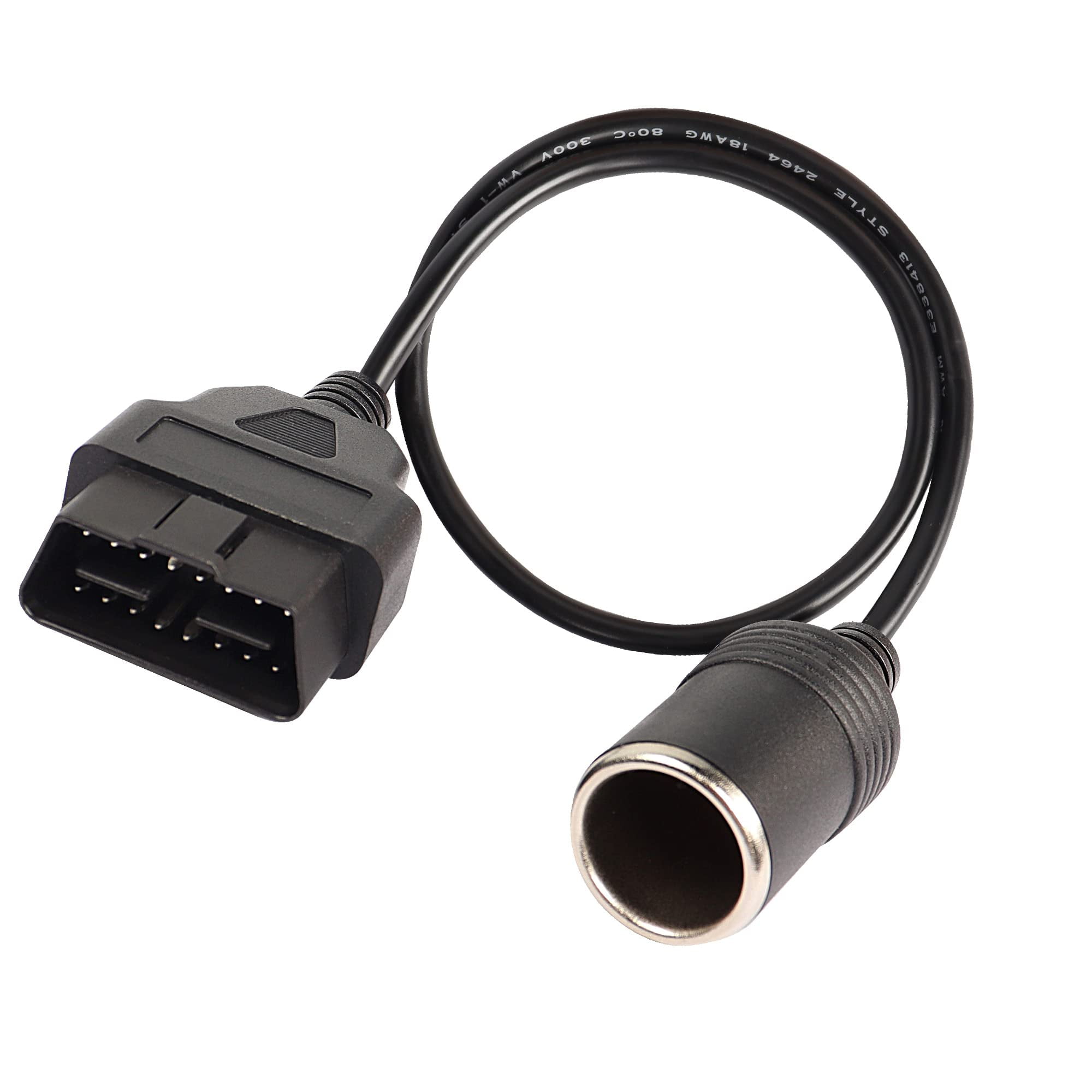 XMSJSIY OBD2 to Cigarette Lighter Female Socket Adapter Connecter 16Pin ...